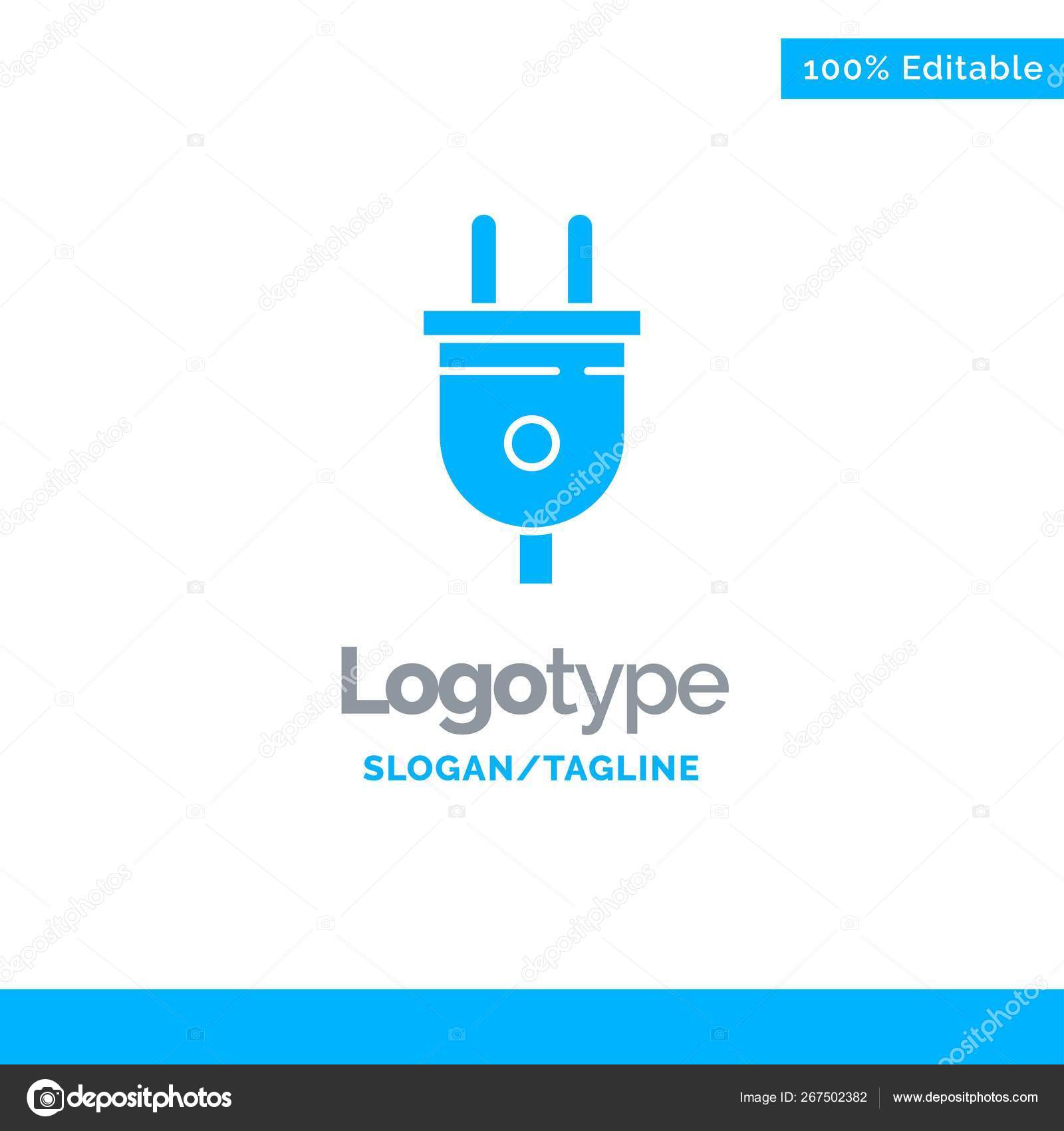 Electric, Plug, Power, Power Plug Blue Business Logo Template ⬇ Vector ...