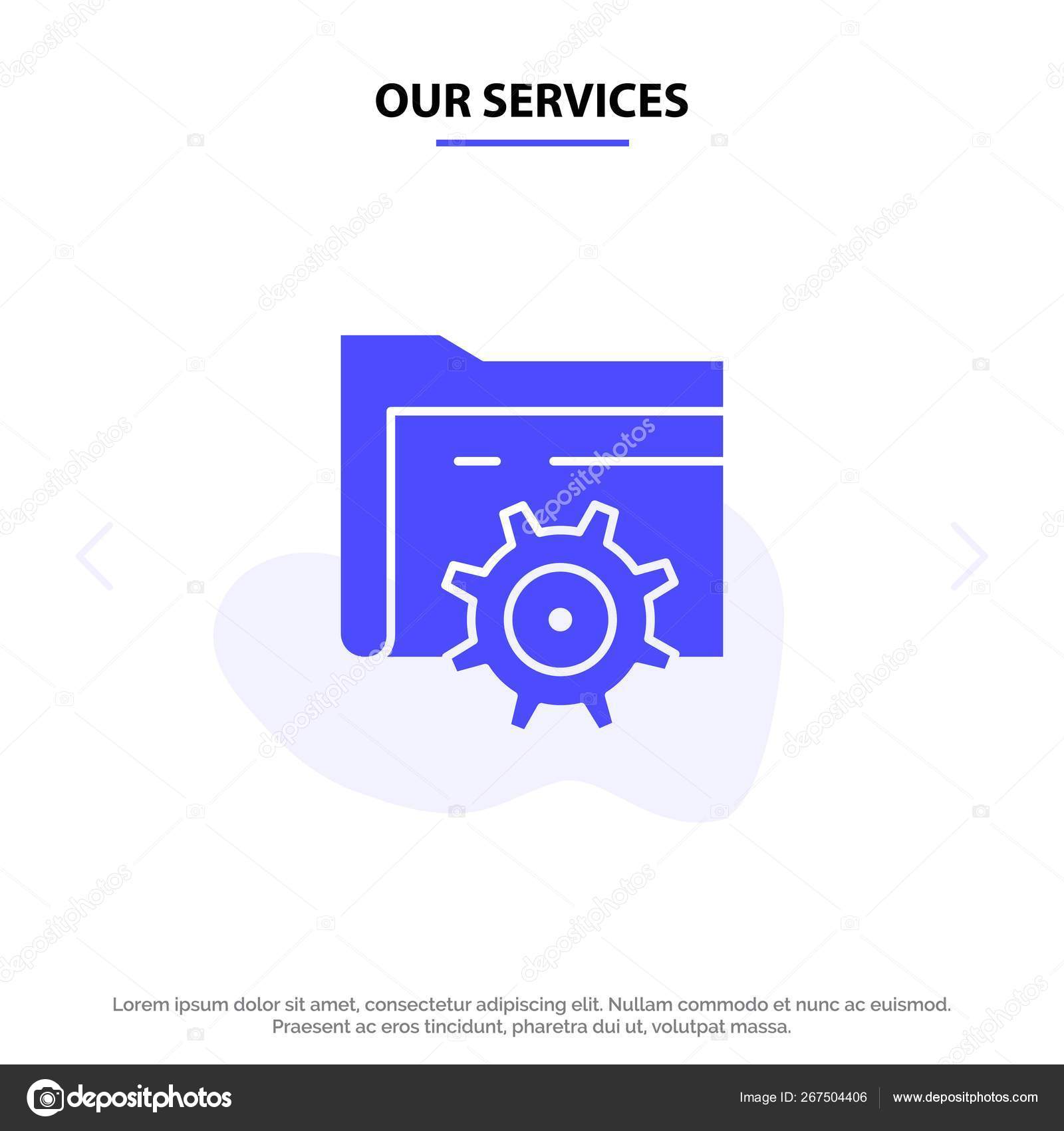 Our Services Folder, Setting, Gear, Computing Solid Glyph Icon W Stock Vector Image by ©Flatart ...