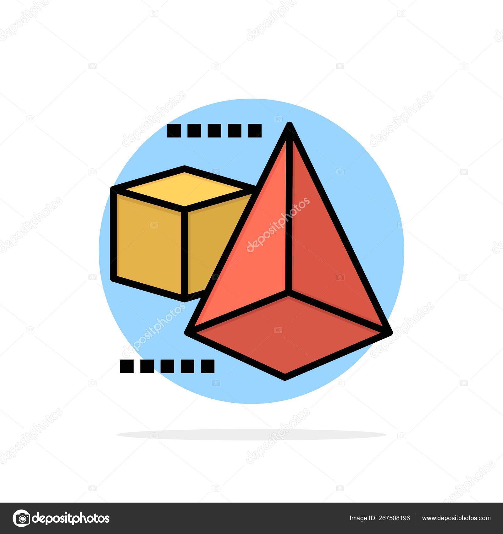 3dModel, 3d, Box, Triangle Abstract Circle Background Flat color Stock ...