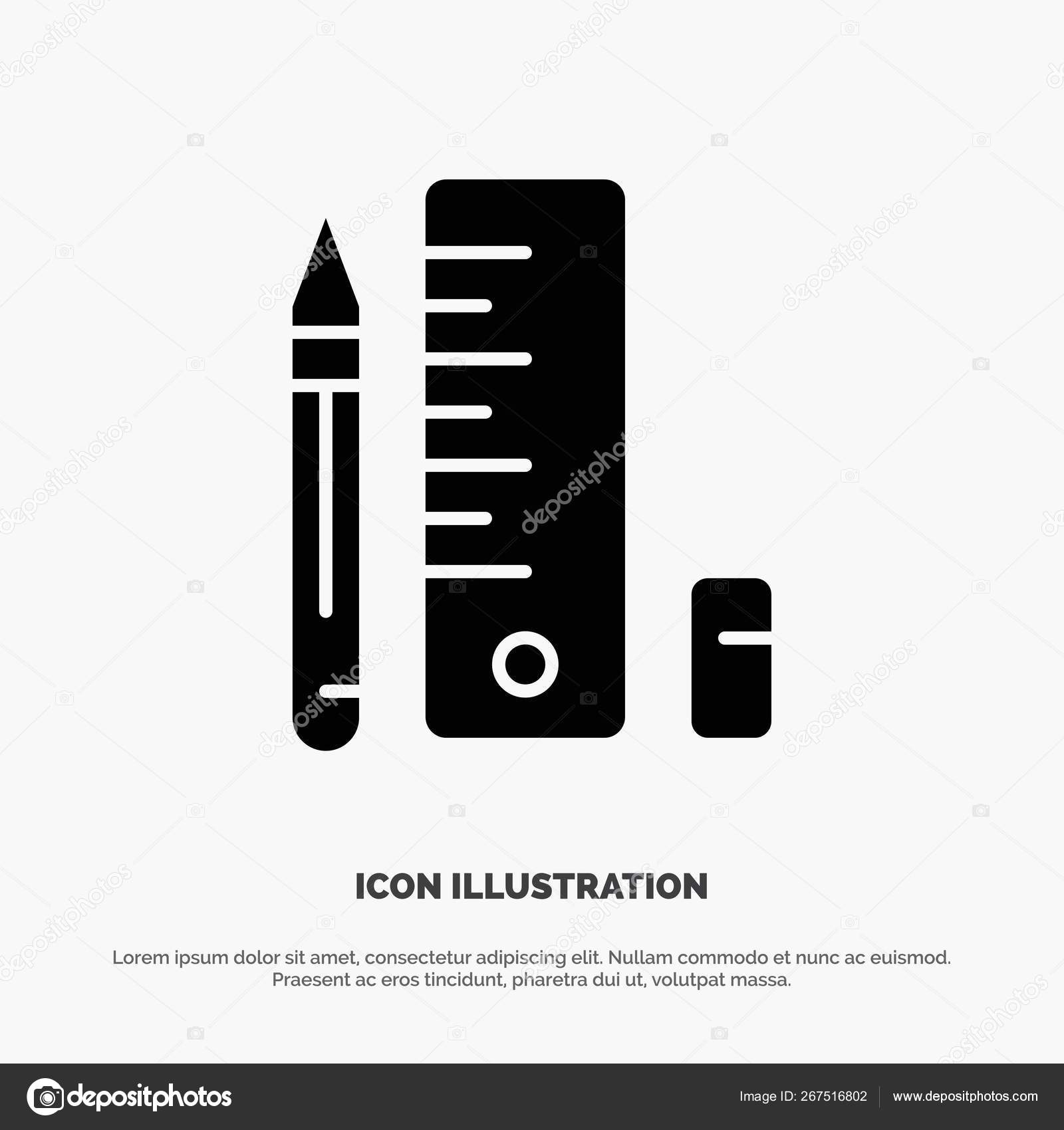 Education, Pen, Pencil, Scale solid Glyph Icon vector Stock Vector Image by ©Flatart #267516802