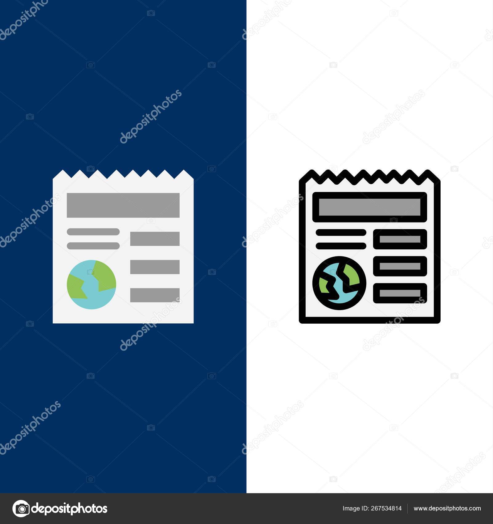 Basic, Document, Globe, Ui Icons. Flat and Line Filled Icon Set Stock ...