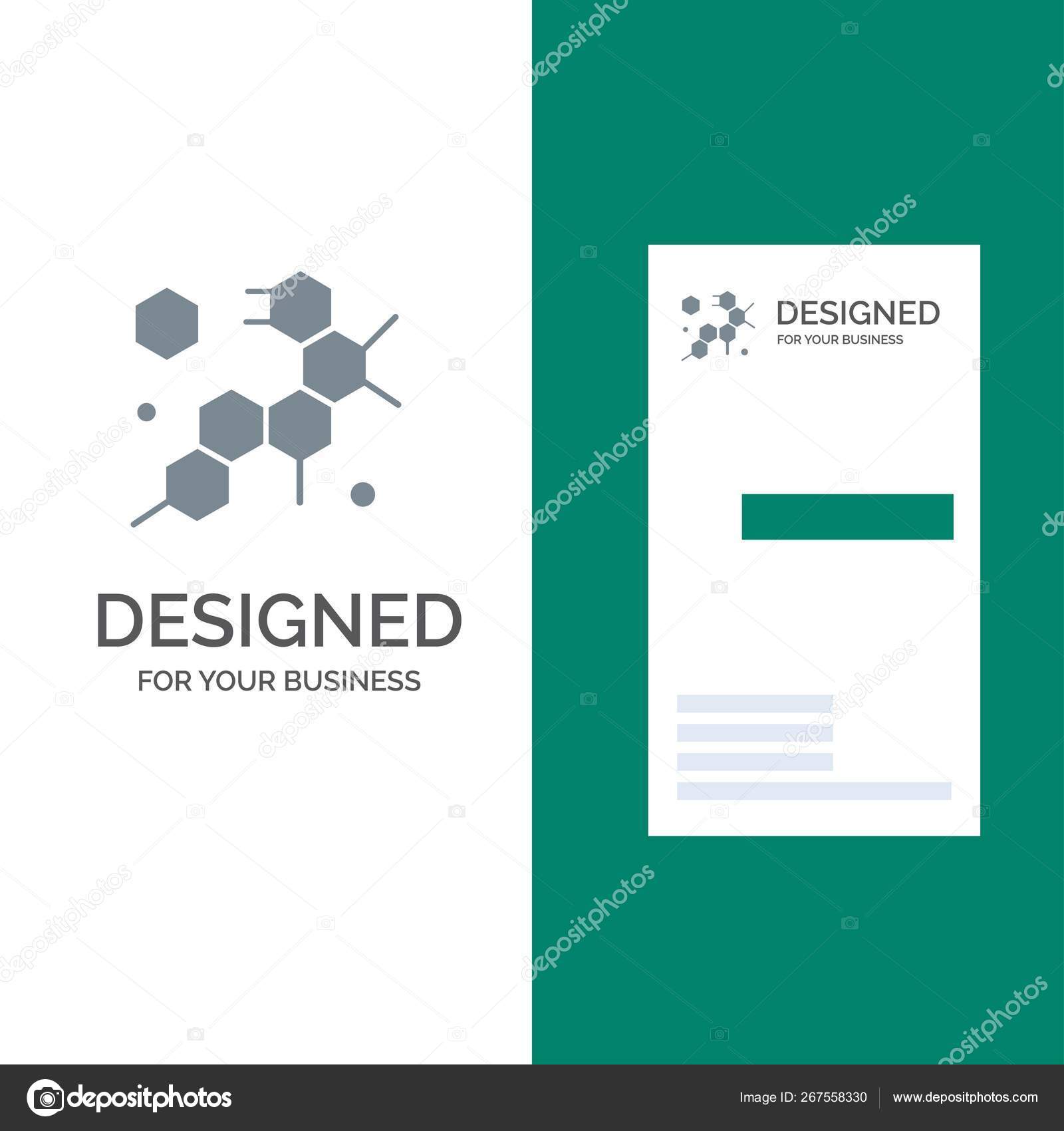 Cell, Molecule, Science Grey Logo Design and Business Card Templ Stock ...