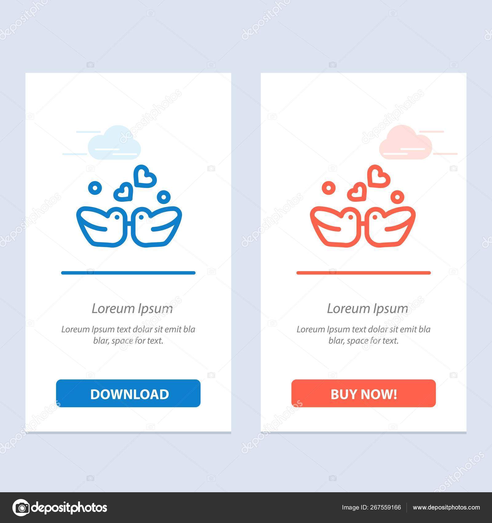 Birds, Lovebirds, Couple, Ducks Blue and Red Download and Buy N Stock Vector Image by ©Flatart ...