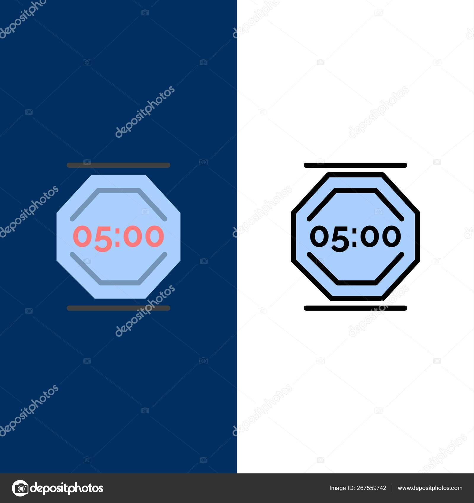 Stop Work, Rest, Stop, Work, Working Icons. Flat and Line Fille Stock ...