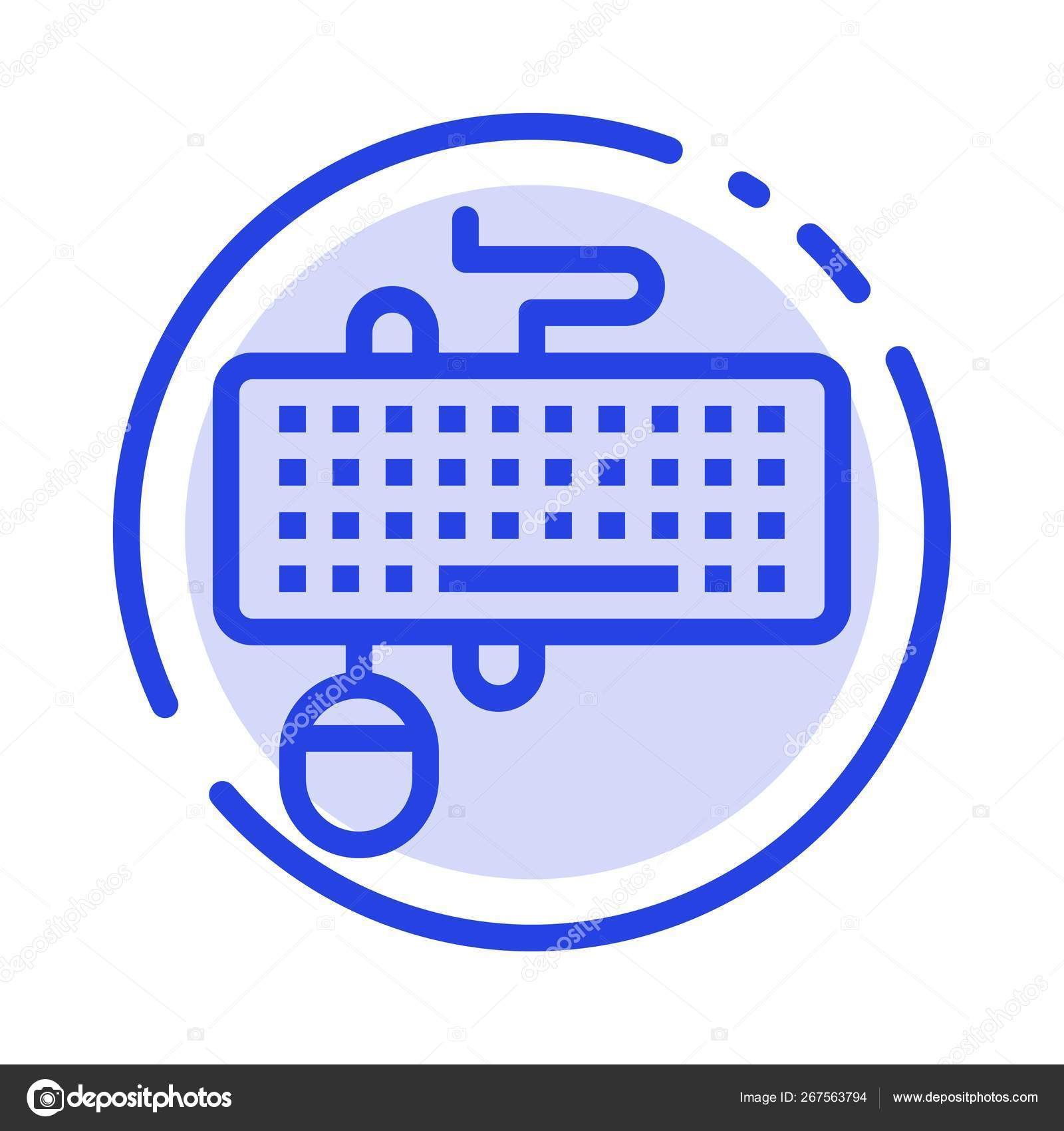 Device, Interface, Keyboard, Mouse, Obsolete Blue Dotted Line Li Stock ...