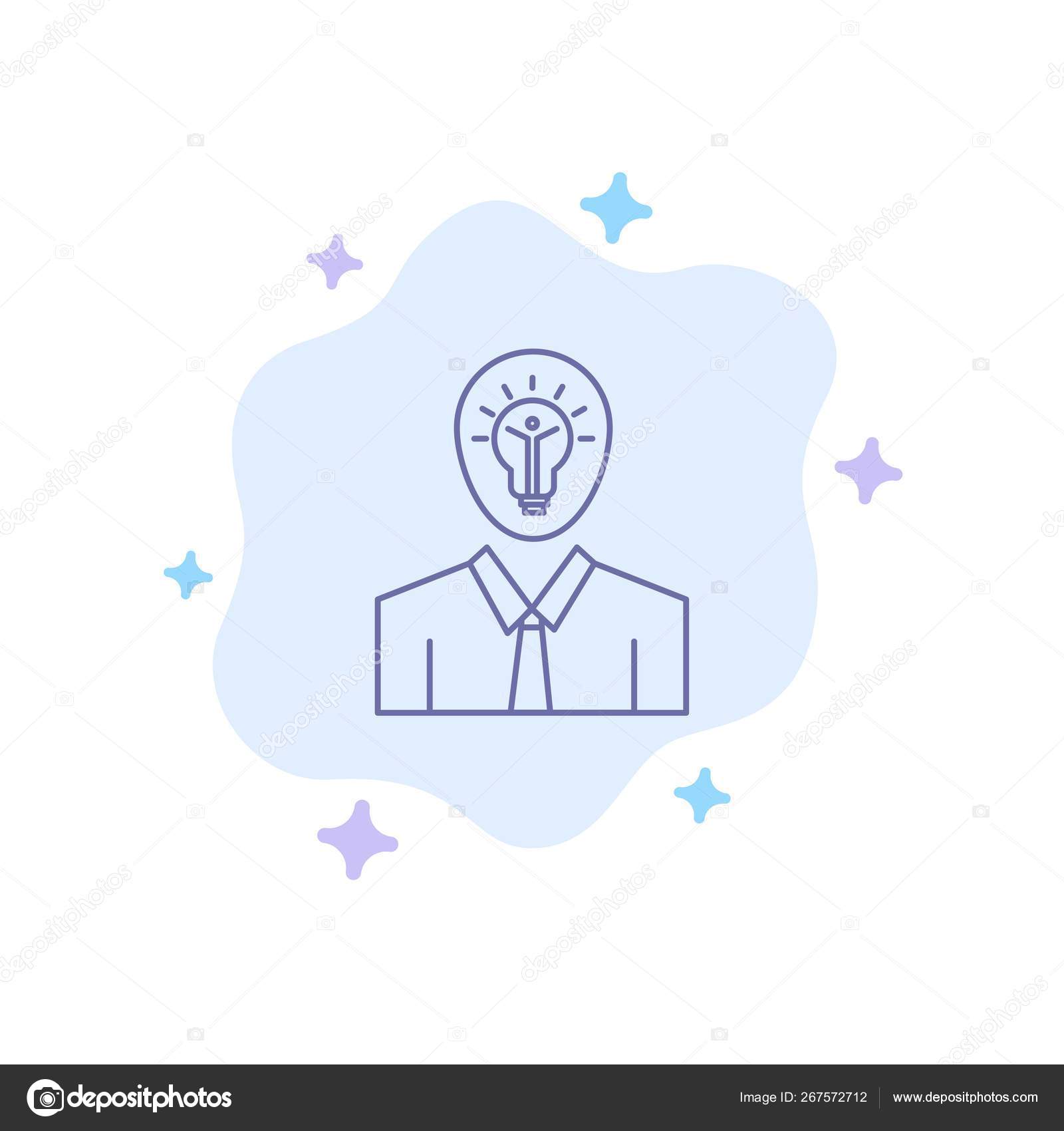 Man, Idea, Success, Light, Growth Blue Icon on Abstract Cloud Ba Stock ...