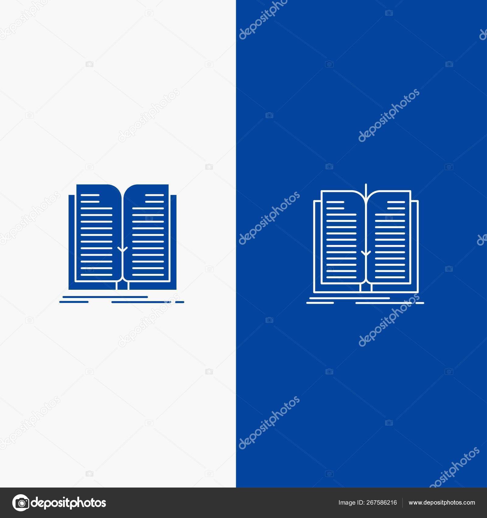 Application, File, Transfer, Book Line and Glyph Solid icon Blue Stock ...