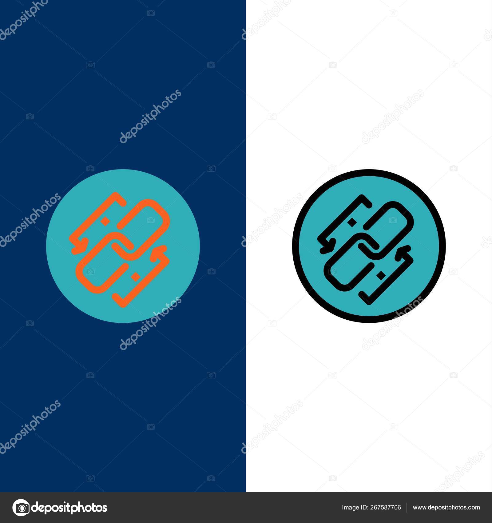 Link, Chain, Url, Connection, Link Icons. Flat and Line Filled Stock ...