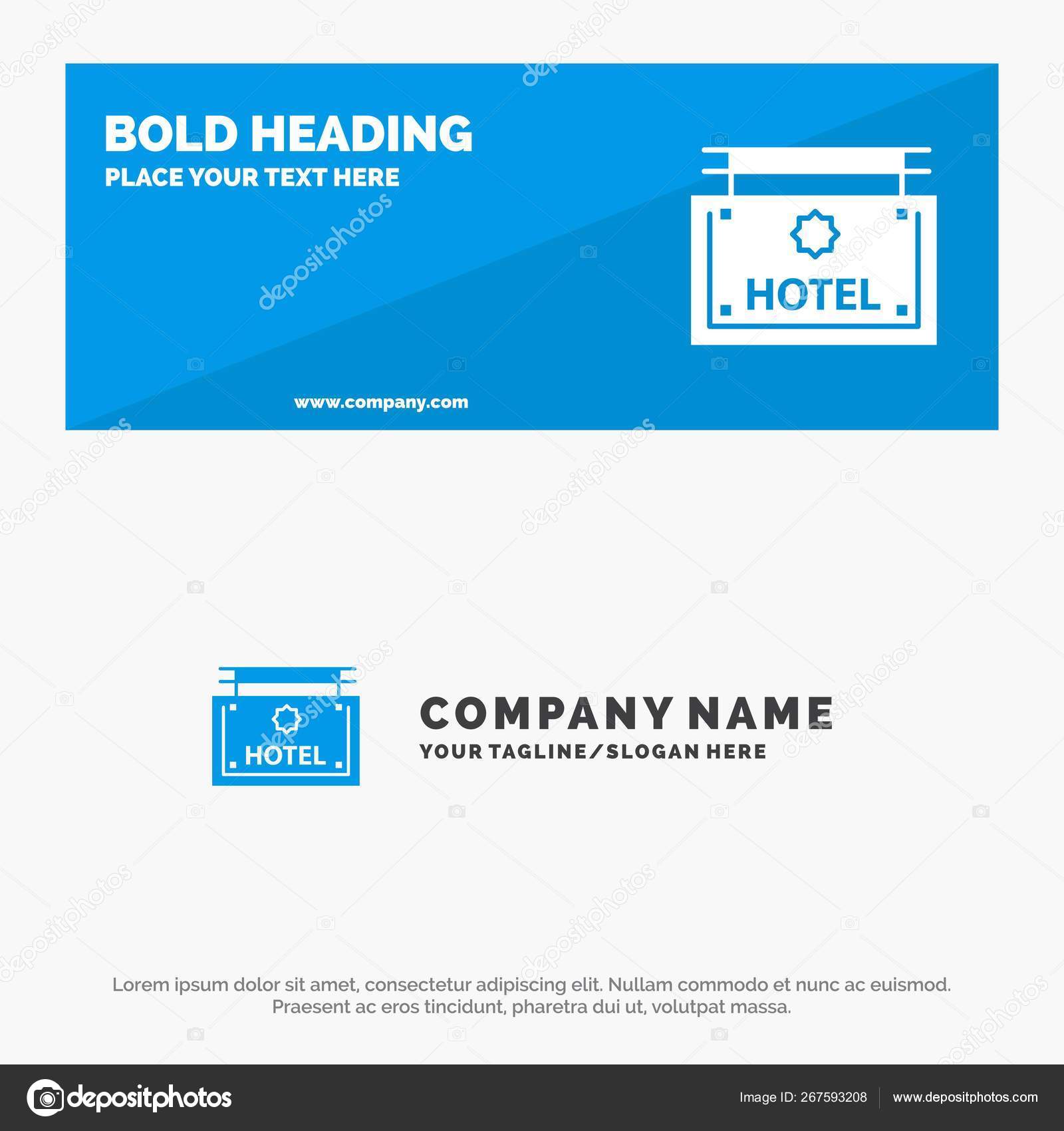 Hotel, Sign, Board, Direction SOlid Icon Website Banner and Busi Stock ...