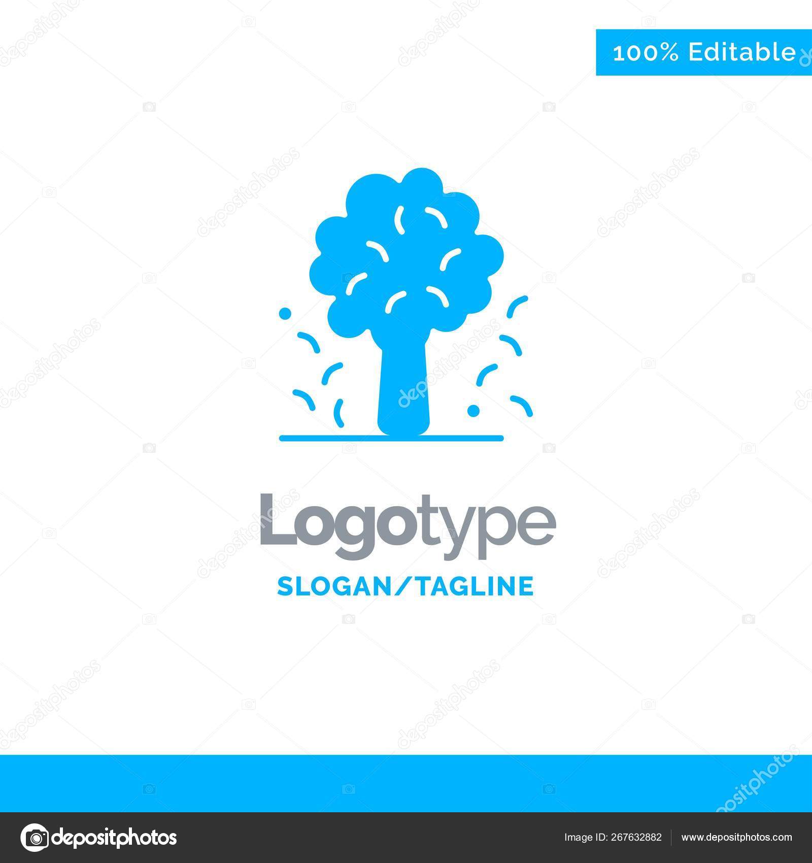 Tree, Apple, Apple Tree, Nature, Spring Blue Solid Logo Template Stock Vector by ©Flatart 267632882