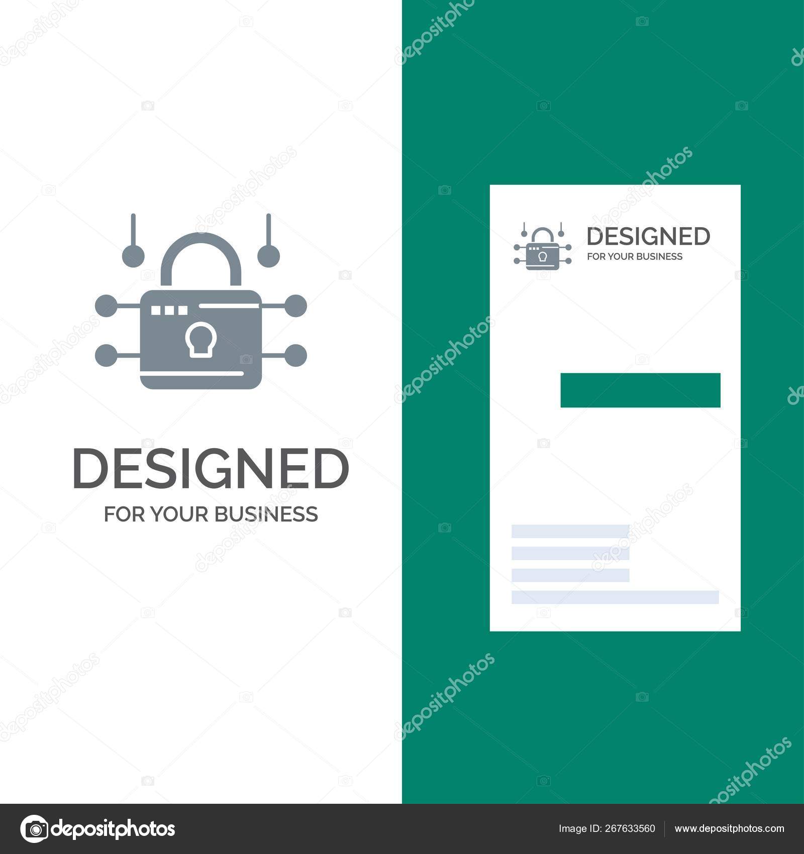 Lock, Locked, Security, Secure Grey Logo Design and Business Car Stock ...