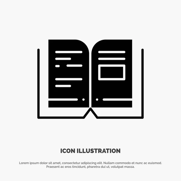 Book, Novel, Story, Writing, Theory solid Glyph Icon vector Stock ...