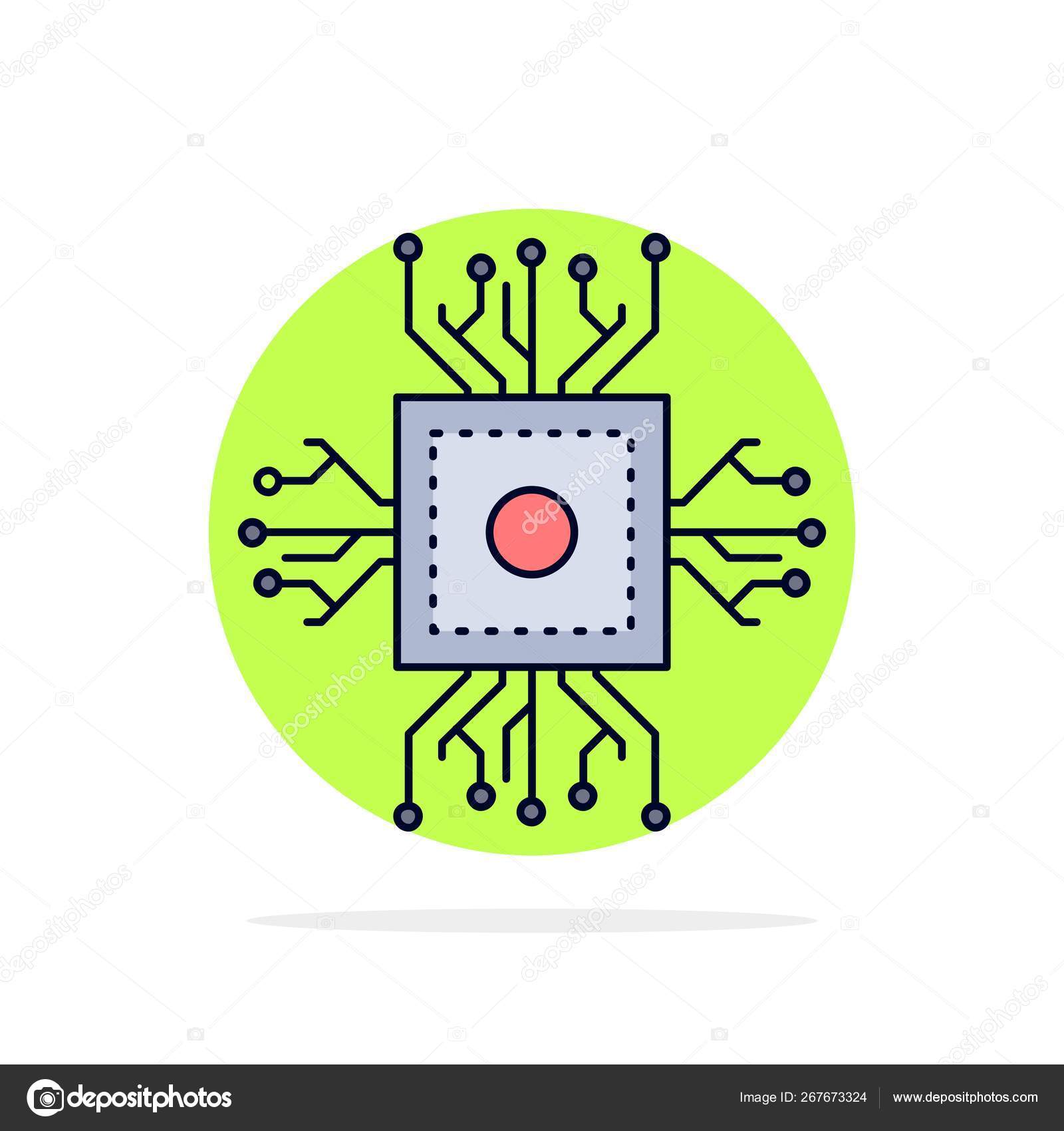Chip, cpu, microchip, processor, technology Flat Color Icon Vect Stock Vector Image by ©Flatart ...
