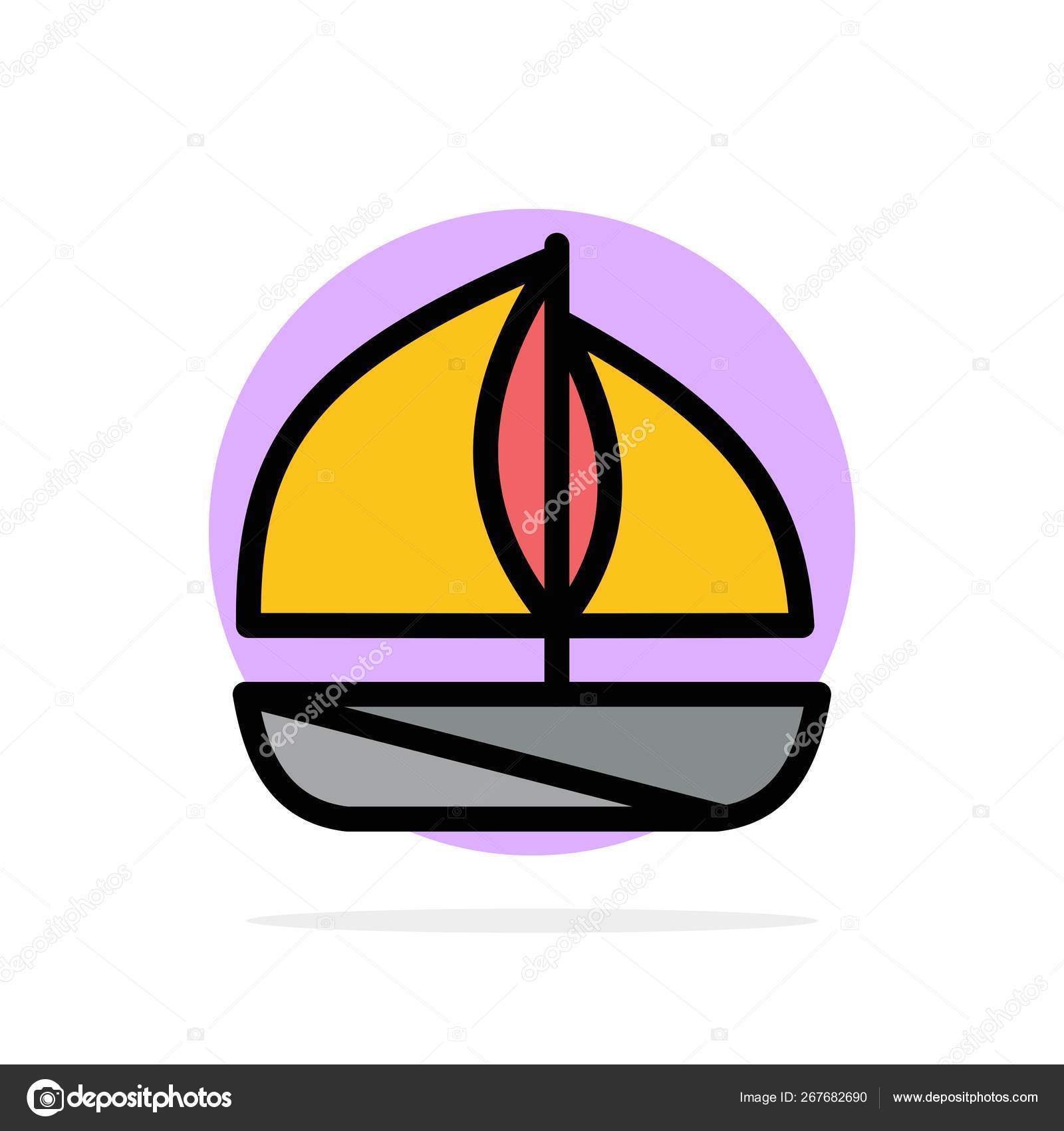 Beach, Boat, Ship Abstract Circle Background Flat color Icon Stock ...
