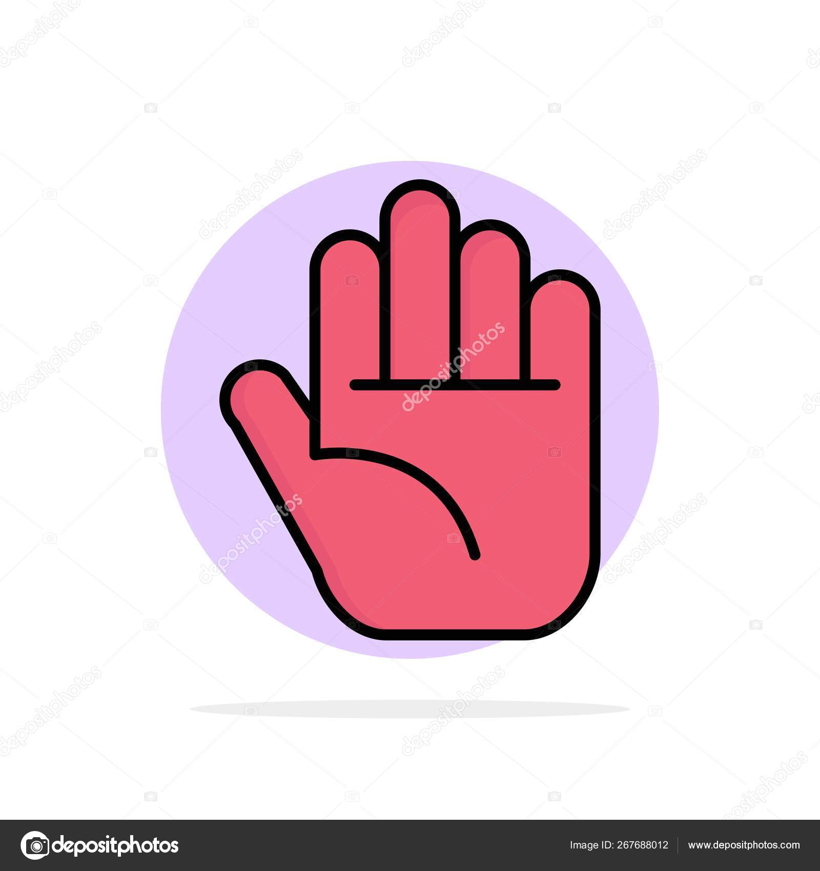 Stop, Hand Abstract Circle Background Flat color Icon Stock Vector ...
