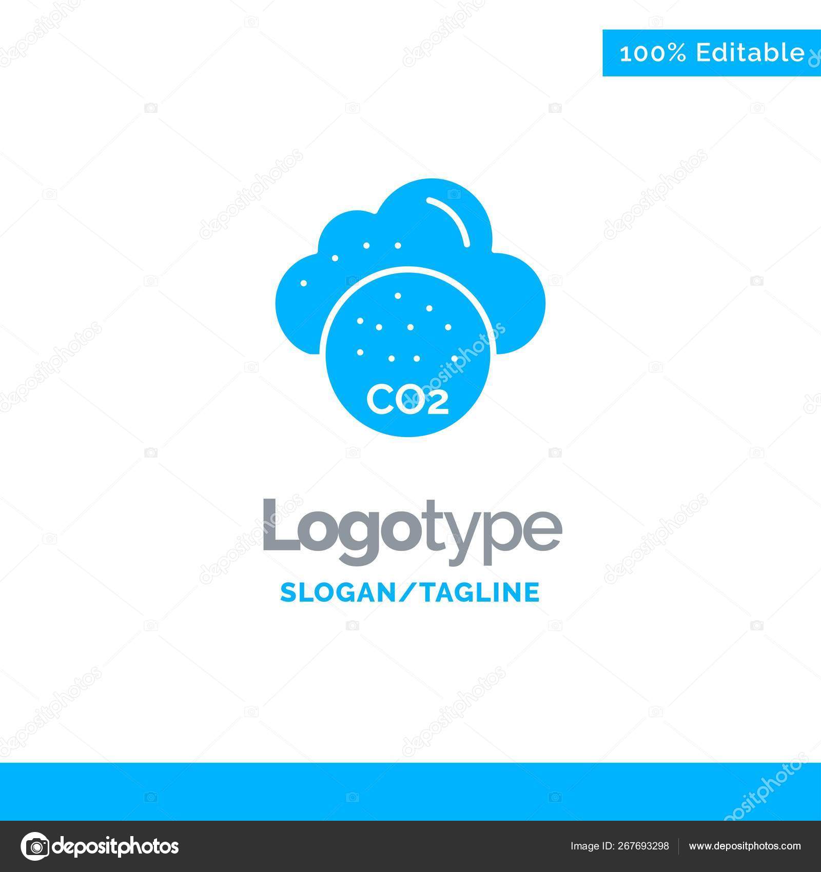 Environmental, Pollution, Co3, Industry Blue Solid Logo Template Stock ...