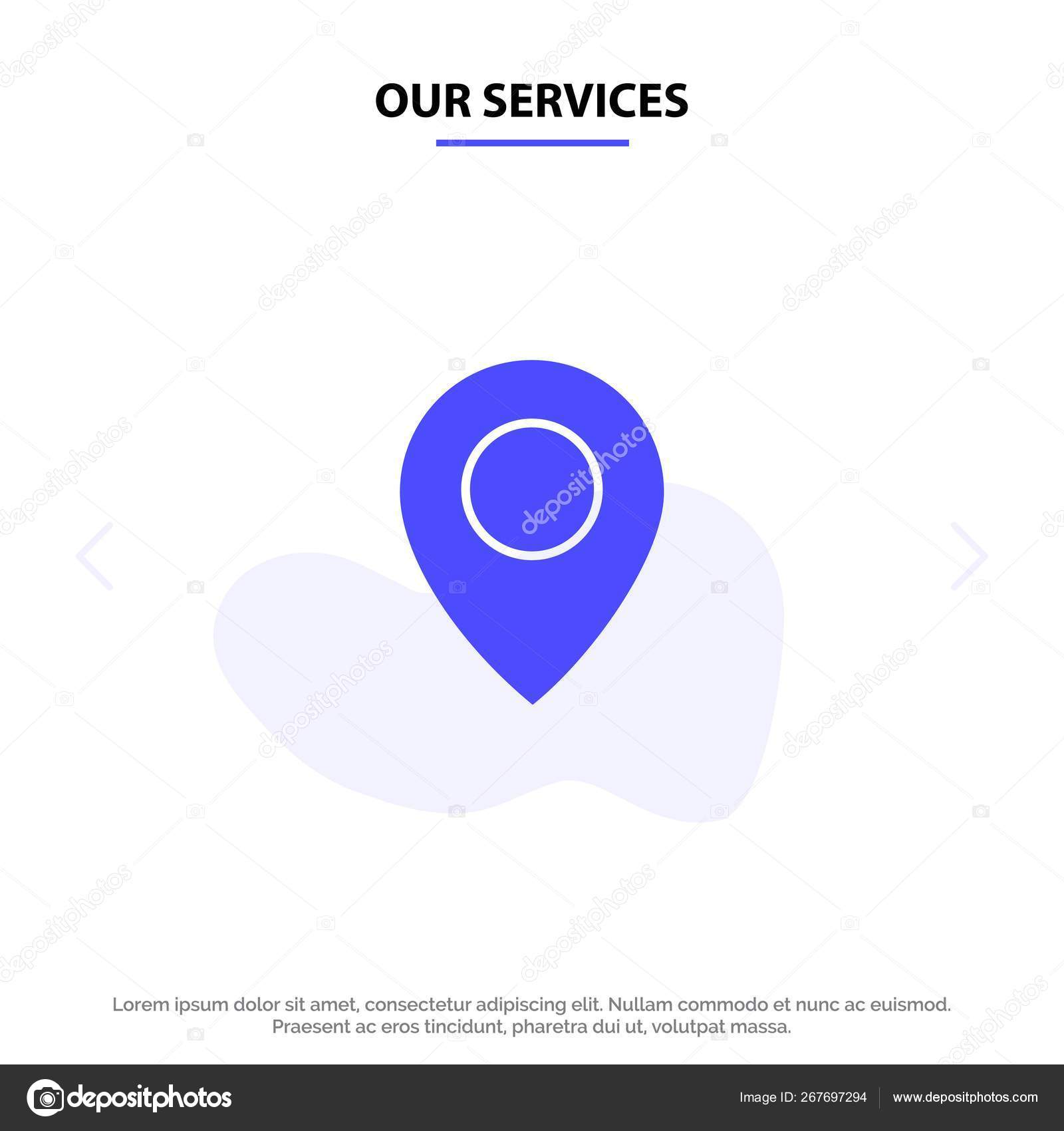 Our Services Twitter, Location, Map Solid Glyph Icon Web card Te Stock ...