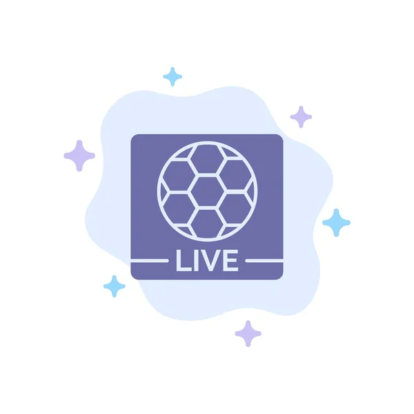 Live, Game, Screen, Football Blue Icon on Abstract Cloud Backgro ...