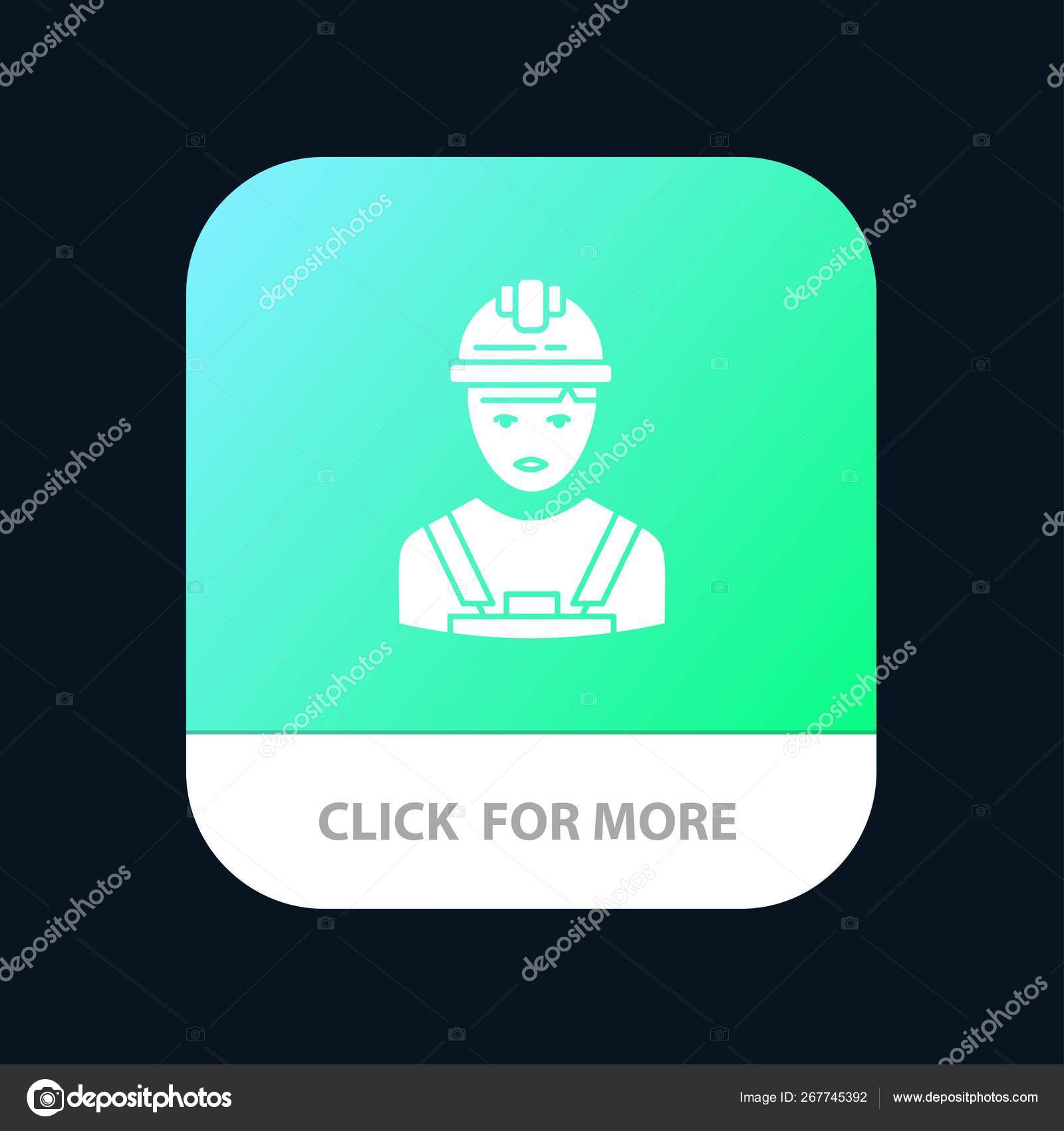 Worker, Industry, Avatar, Engineer, Supervisor Mobile App Button Stock ...