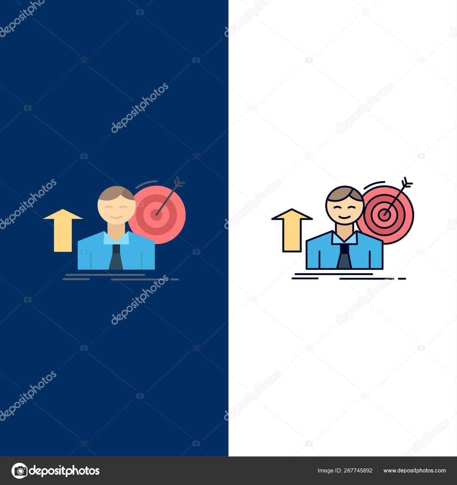 Success, user, target, achieve, Growth Flat Color Icon Vector Stock ...