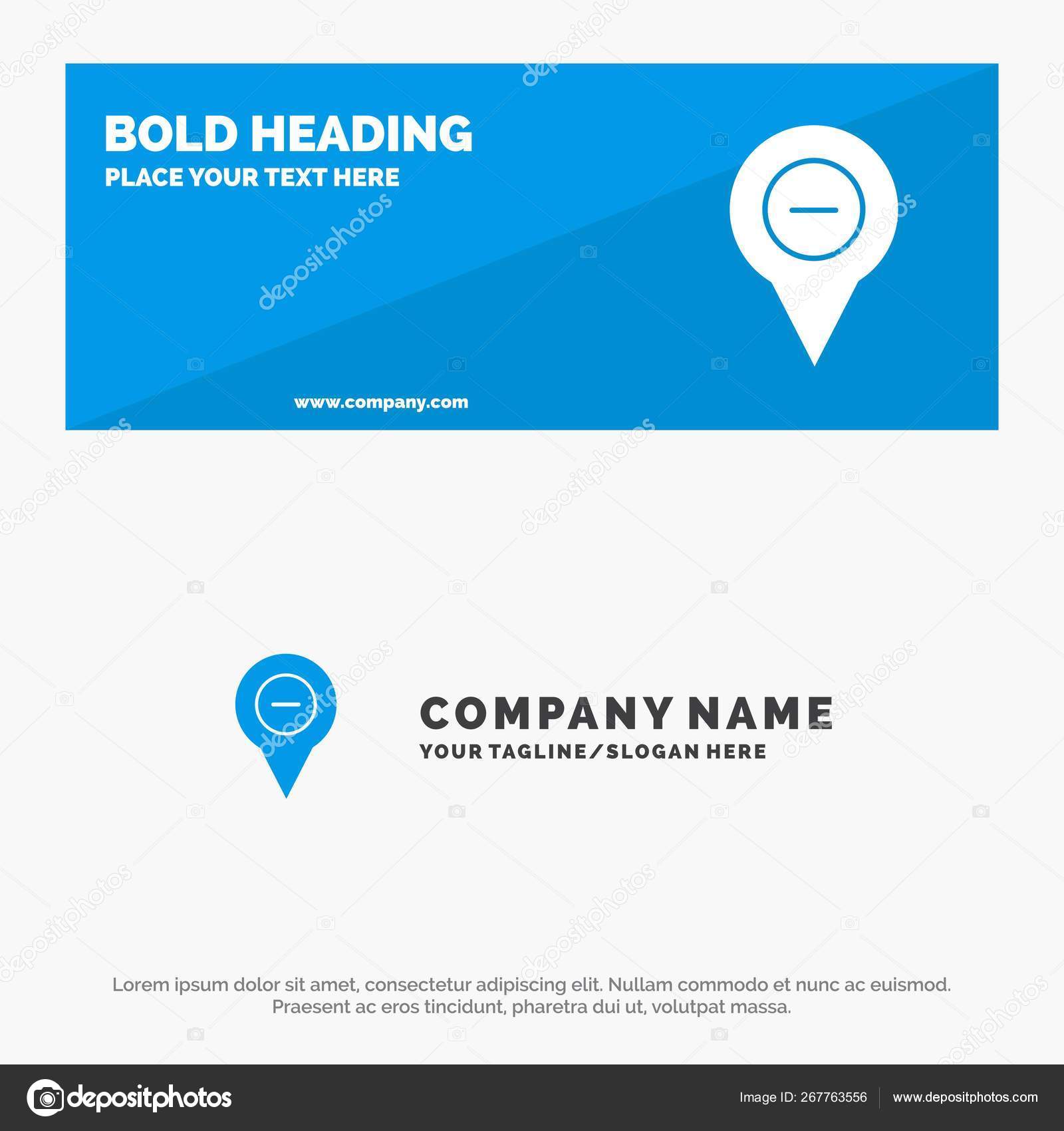 Location, Map, Navigation, Pin, minus SOlid Icon Website Banner Stock Vector Image by ©Flatart ...