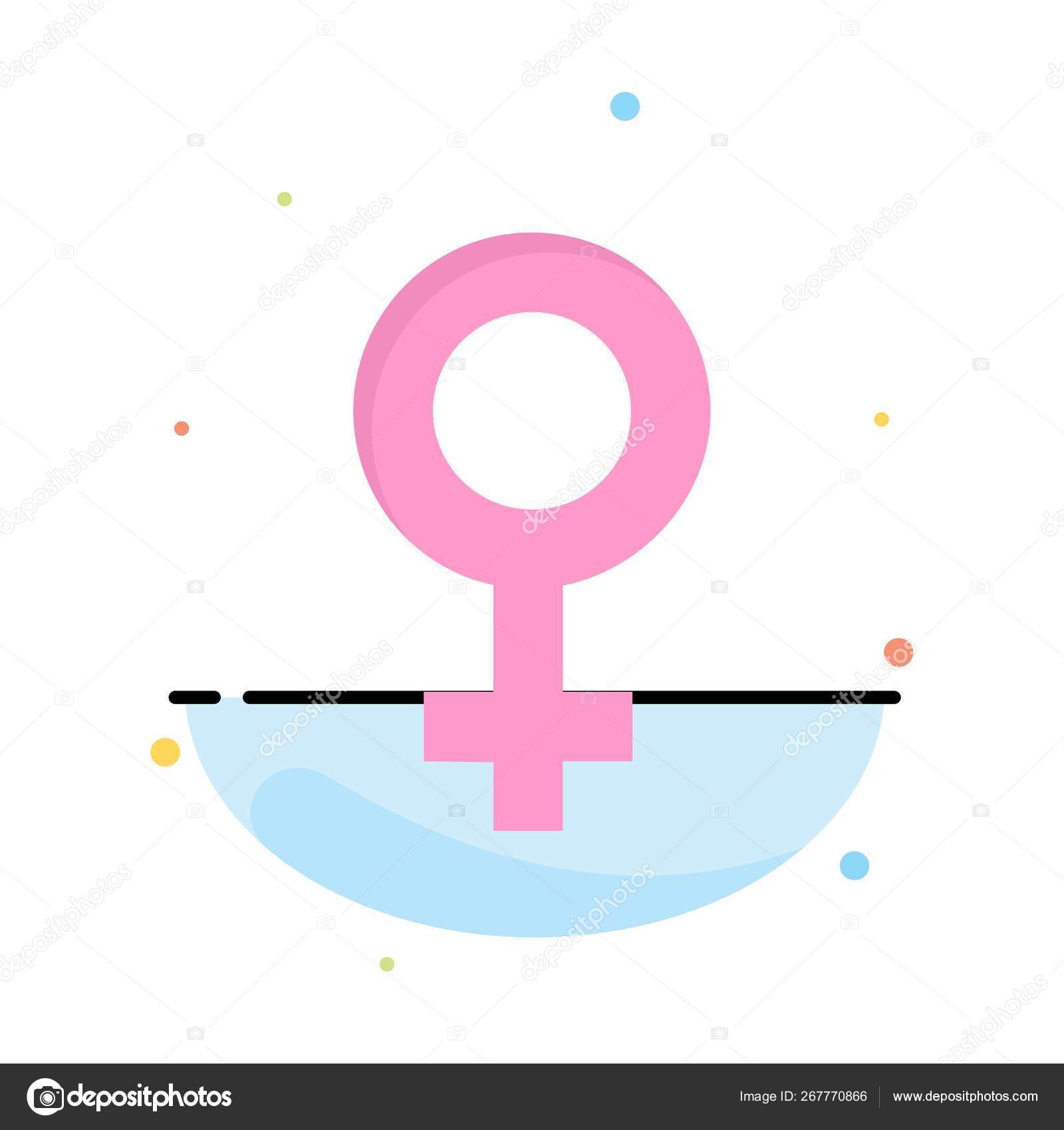 Female, Symbol, Gender Abstract Flat Color Icon Template Stock Vector ...