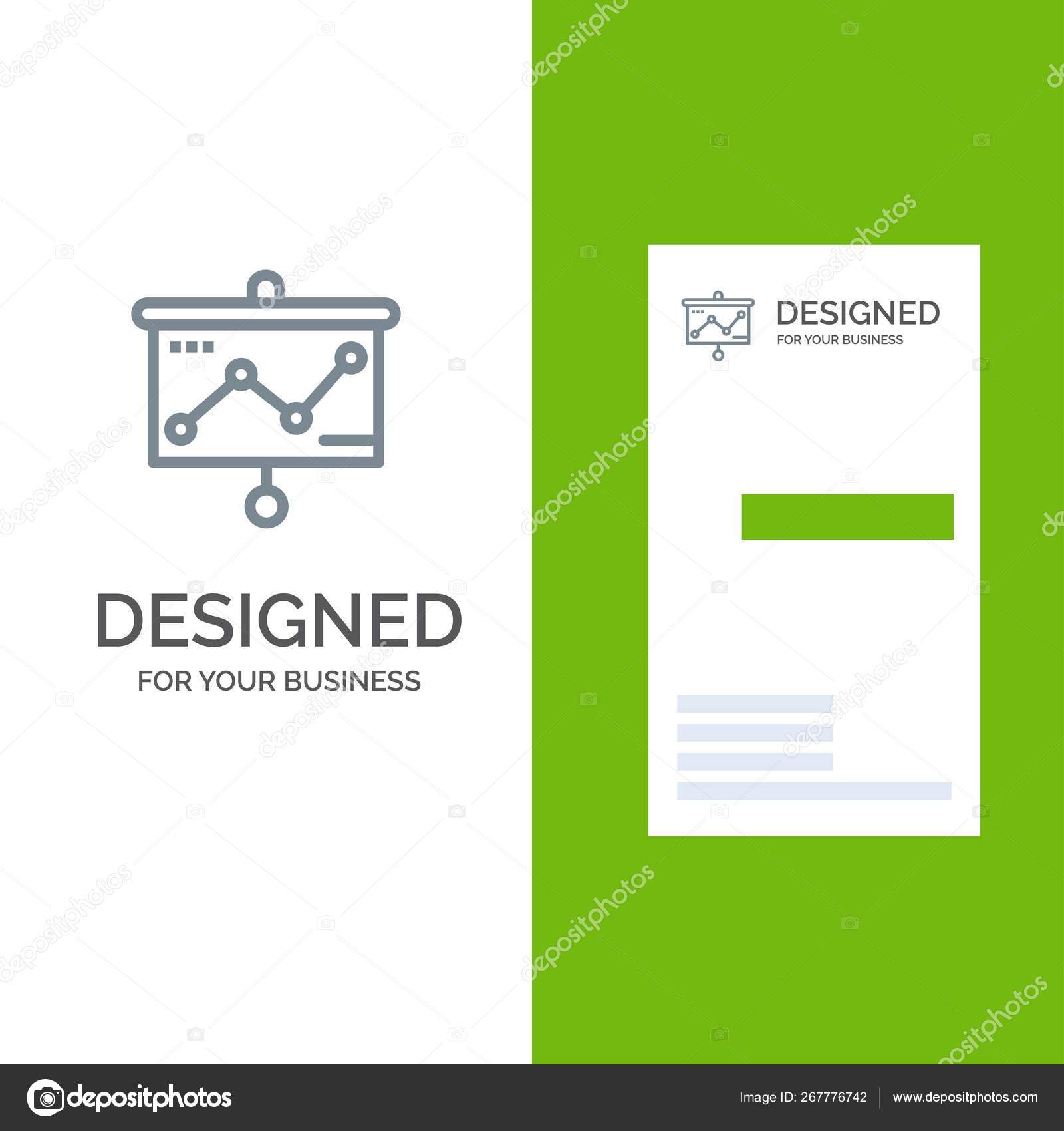 Chart, Presentation, Graph, Projector Grey Logo Design and Busin Stock Vector Image by ©Flatart ...