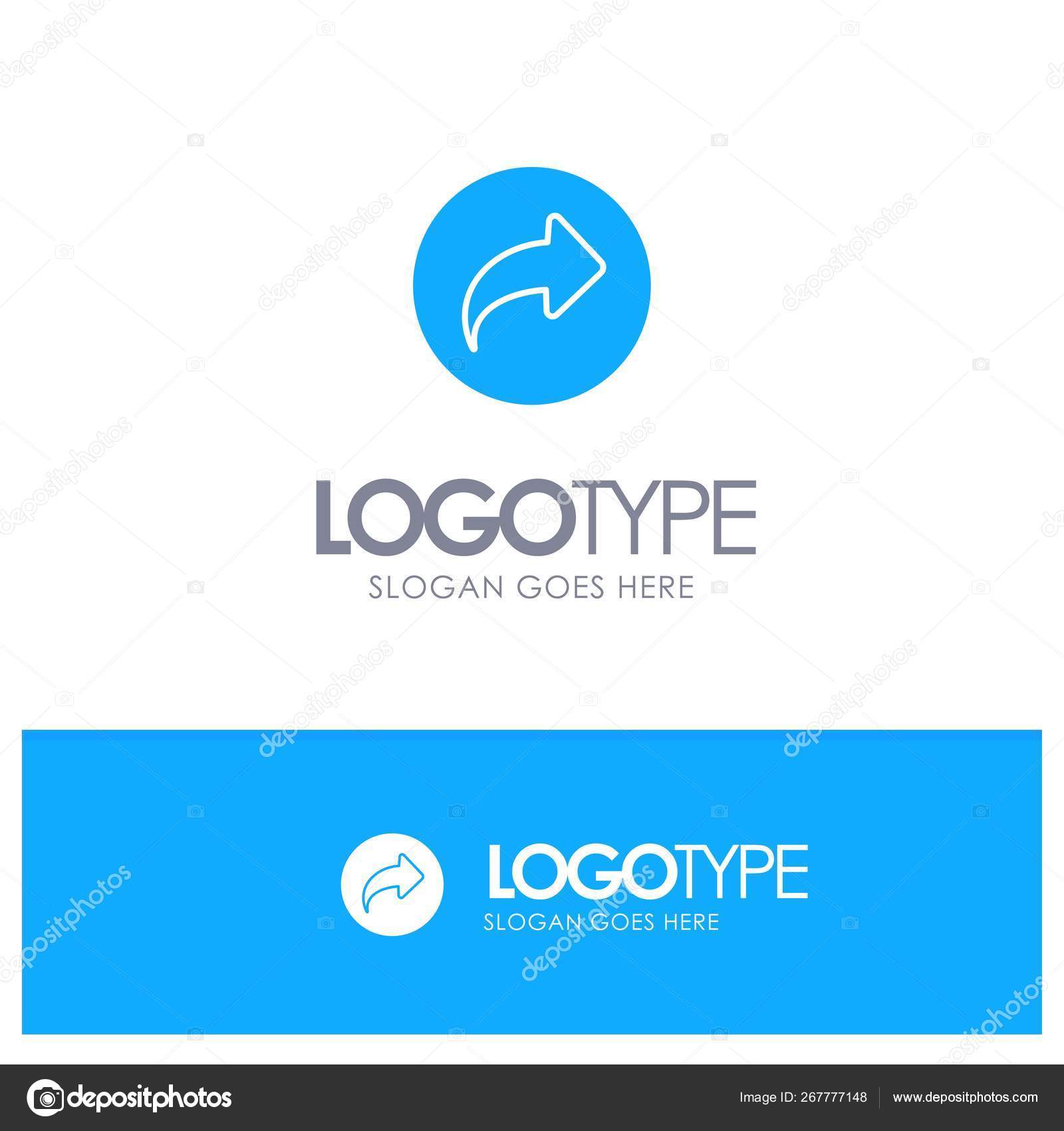 Basic, Arrow, Right, Ui Blue Solid Logo with place for tagline Stock ...