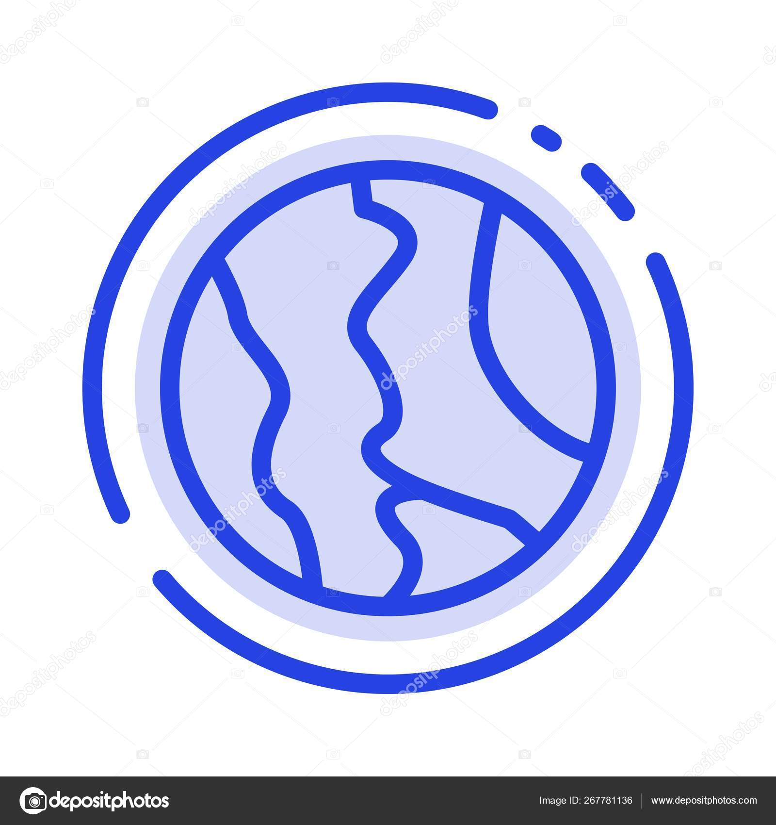 Global, Location, Map, World, Geography Blue Dotted Line Line Ic Stock ...