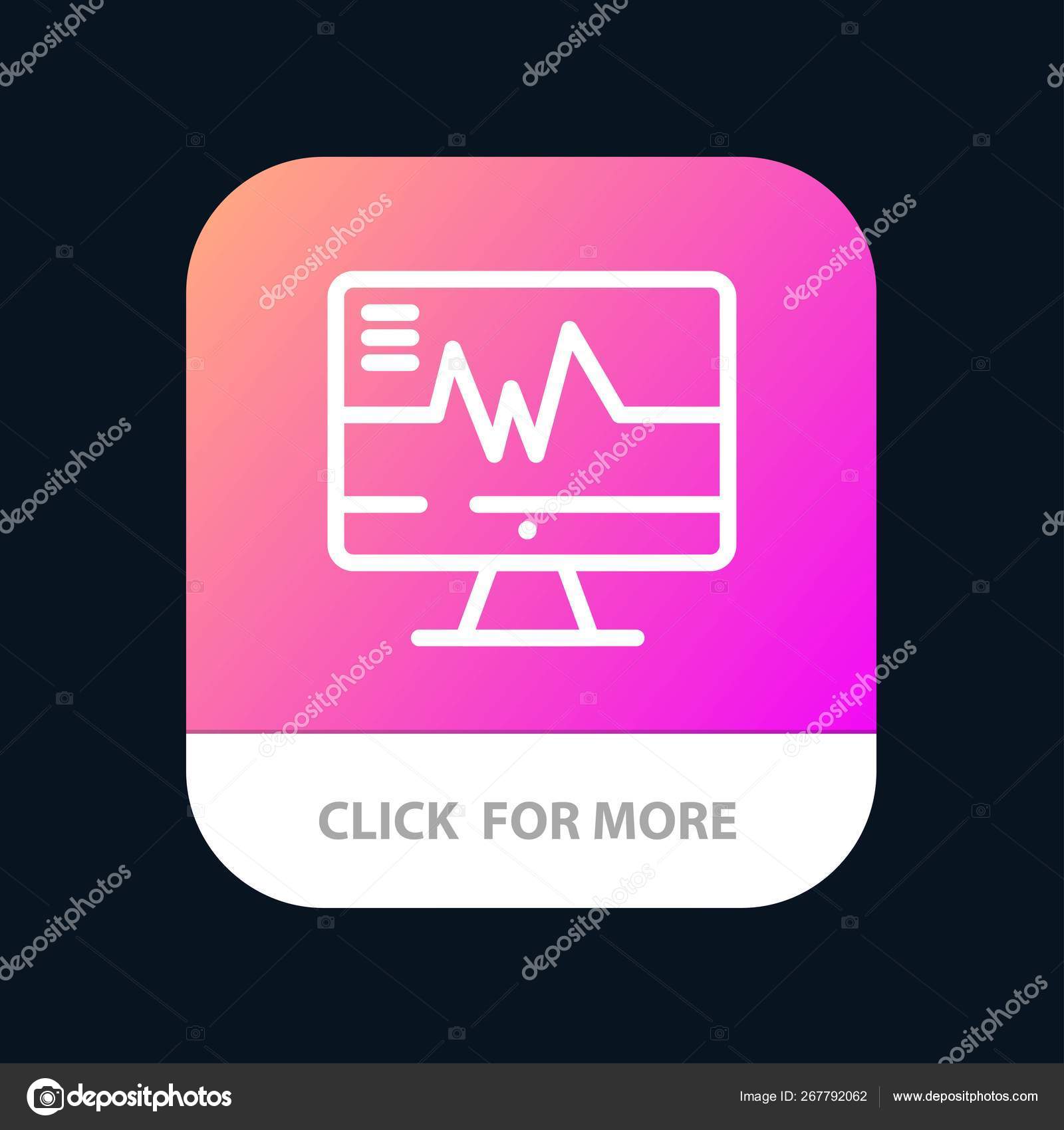 Medical, Hospital, Heart, Heartbeat Mobile App Button. Android a Stock Vector by ©Flatart 267792062