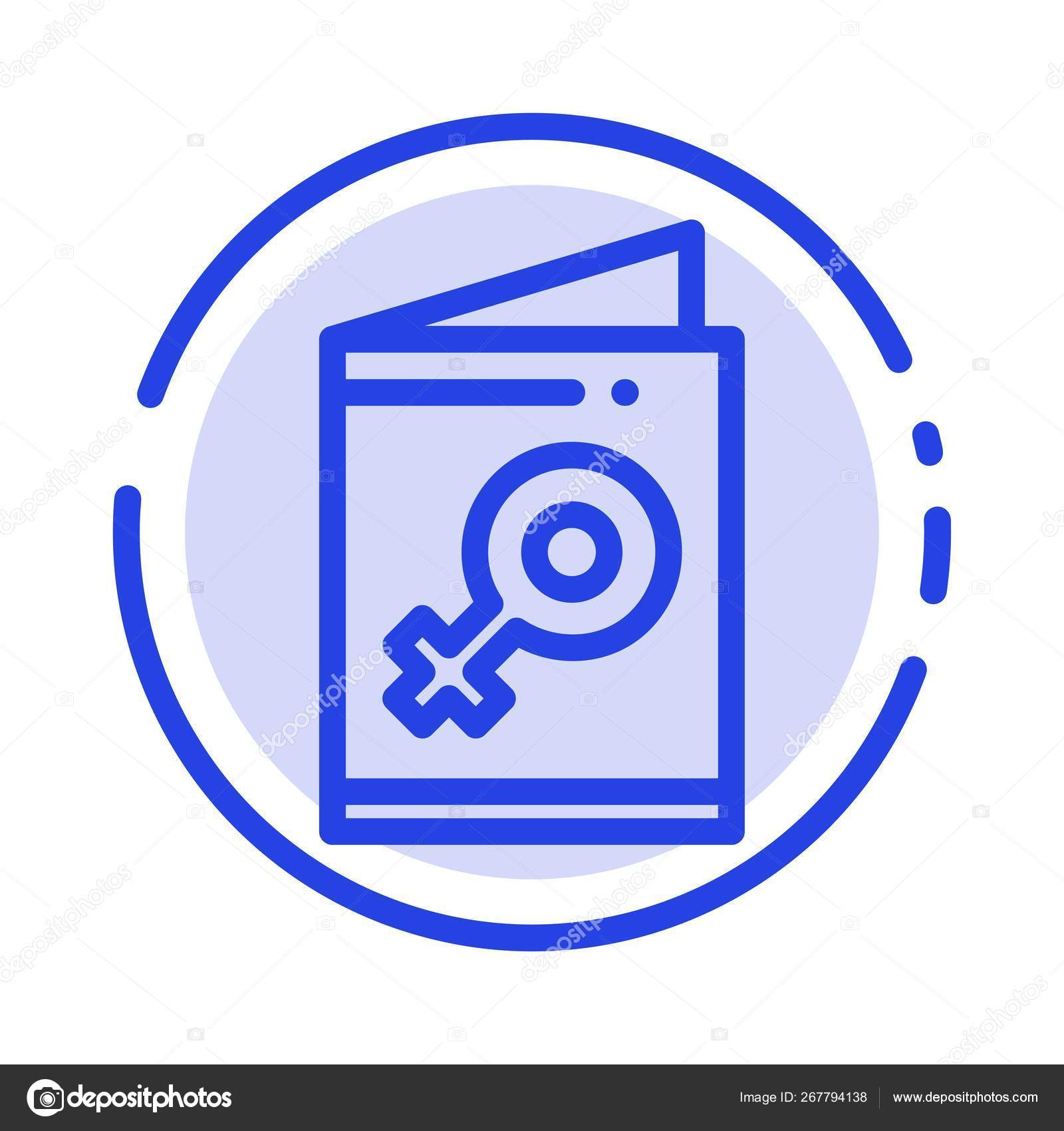 Card, Female, Symbol, Invite Blue Dotted Line Line Icon Stock Vector by ...