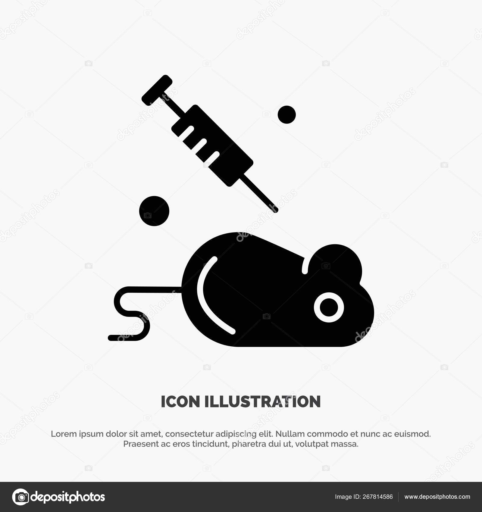 Experiment, Laboratory, Mouse, Science solid Glyph Icon vector Stock ...