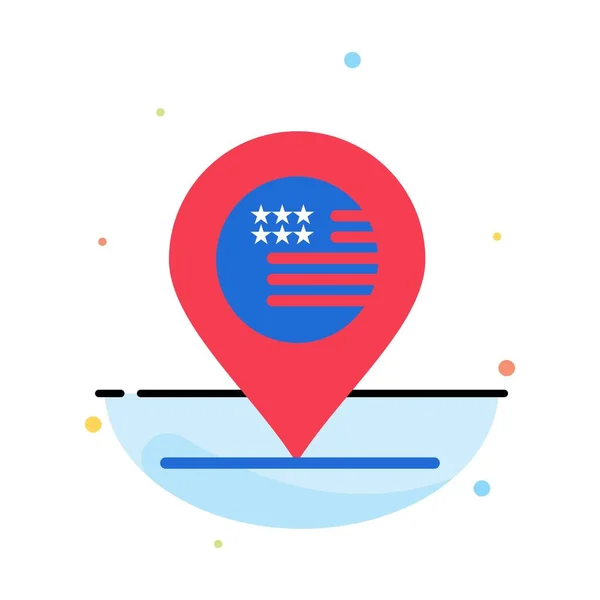 American, Location, Map, Sign Business Logo Template. Flat Color Stock ...