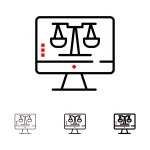 Digital Law Online, Computer, Technology, Screen Flat Color Ico Stock ...