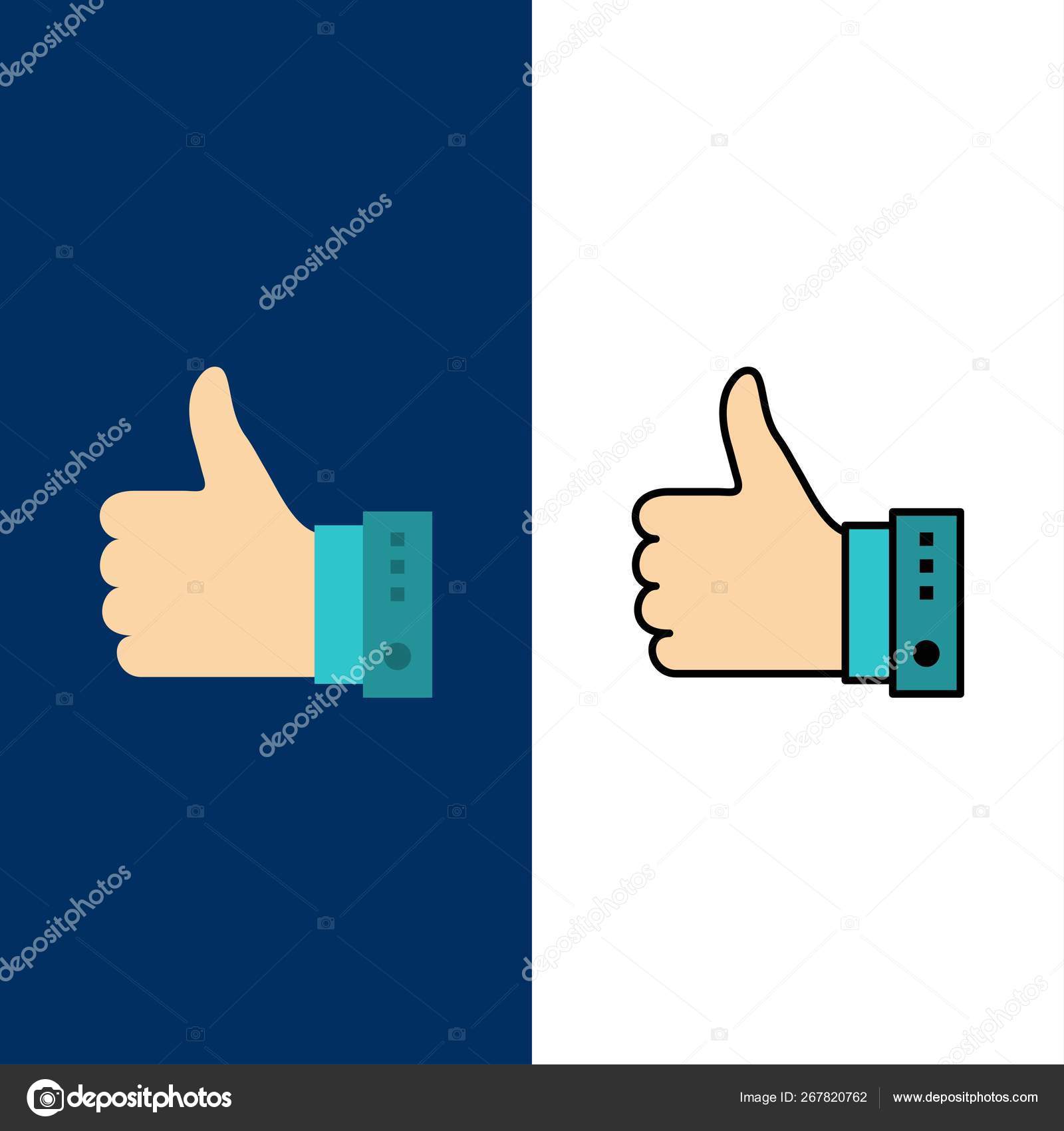 Like, Finger, Gesture, Hand, Thumbs, Up, Yes Icons. Flat and Li Stock ...