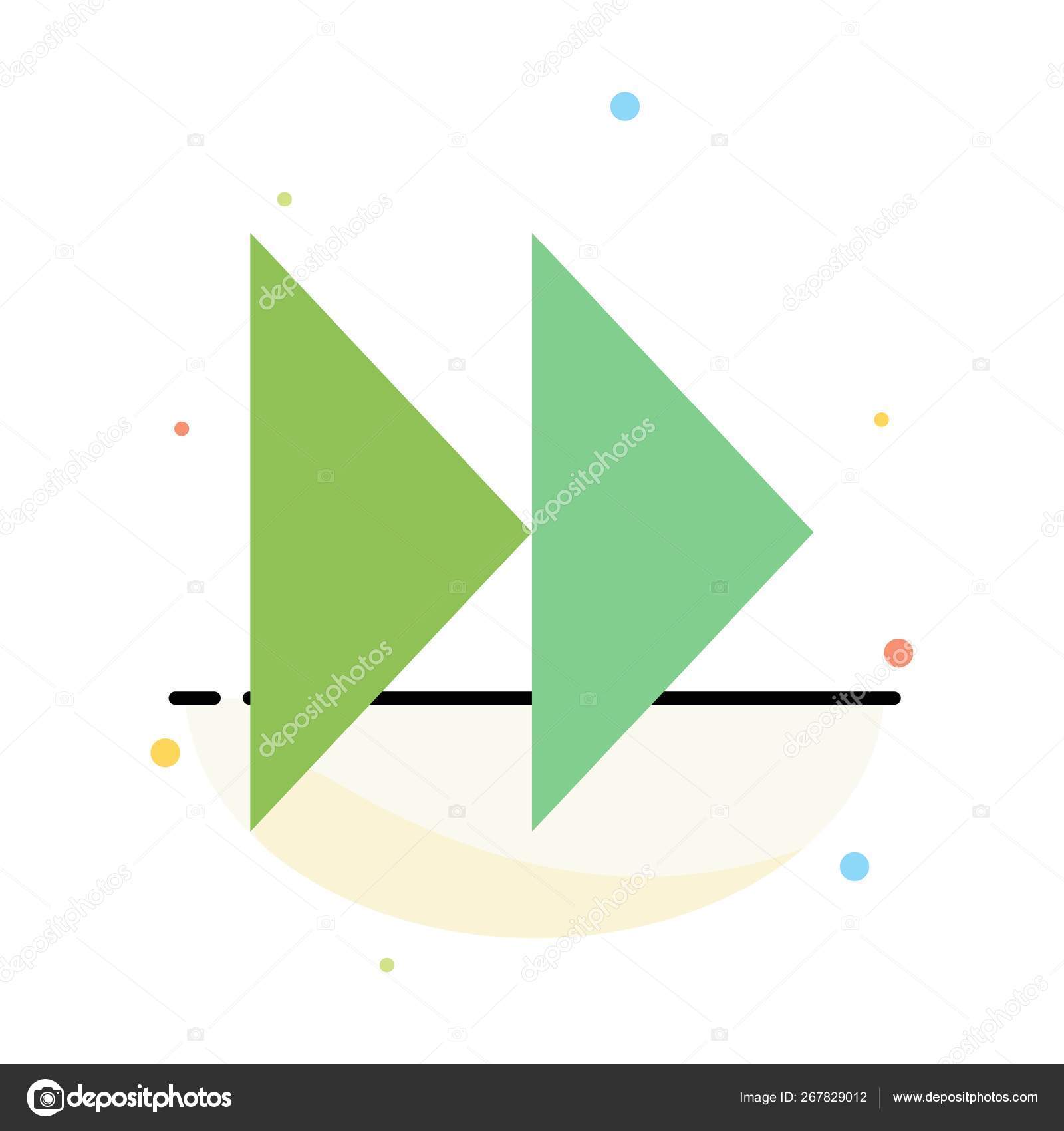Control Fast, Forward, Media, Video Abstract Flat Color Icon Tem Stock ...