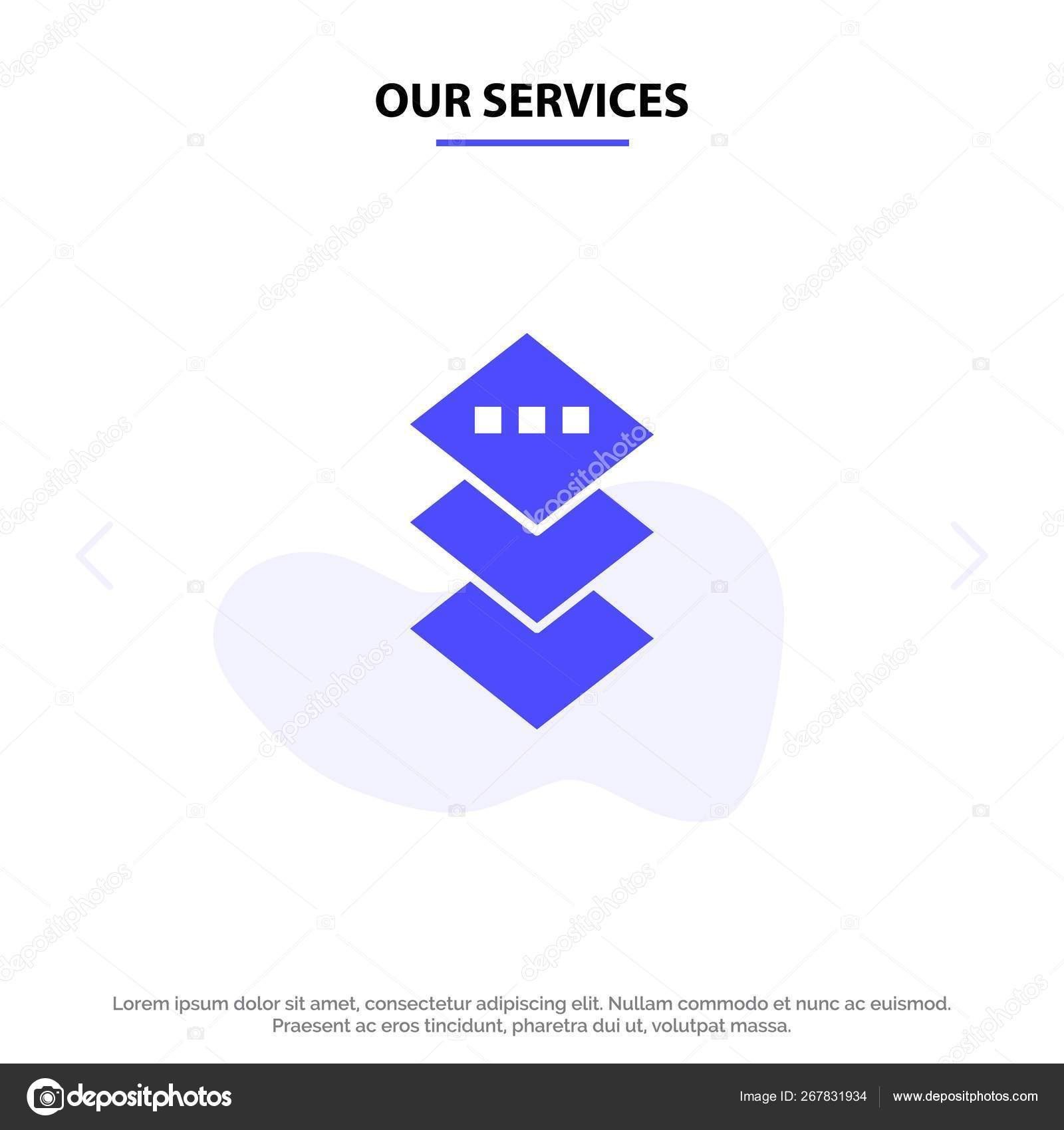 Our Services Design, Plane, Square Solid Glyph Icon Web card Tem Stock ...