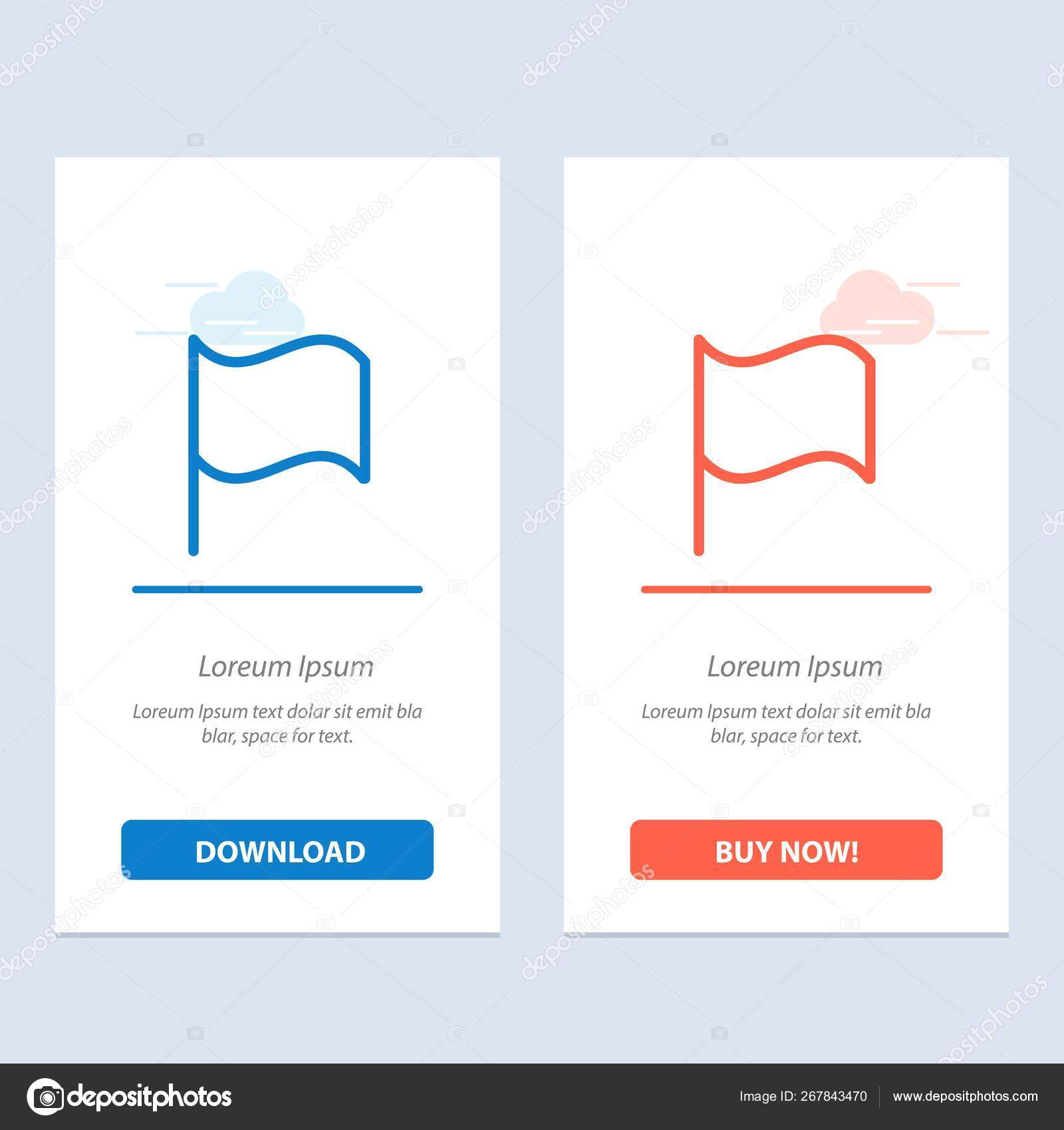 Basic, Flag, Ui Blue and Red Download and Buy Now web Widget Ca Stock ...