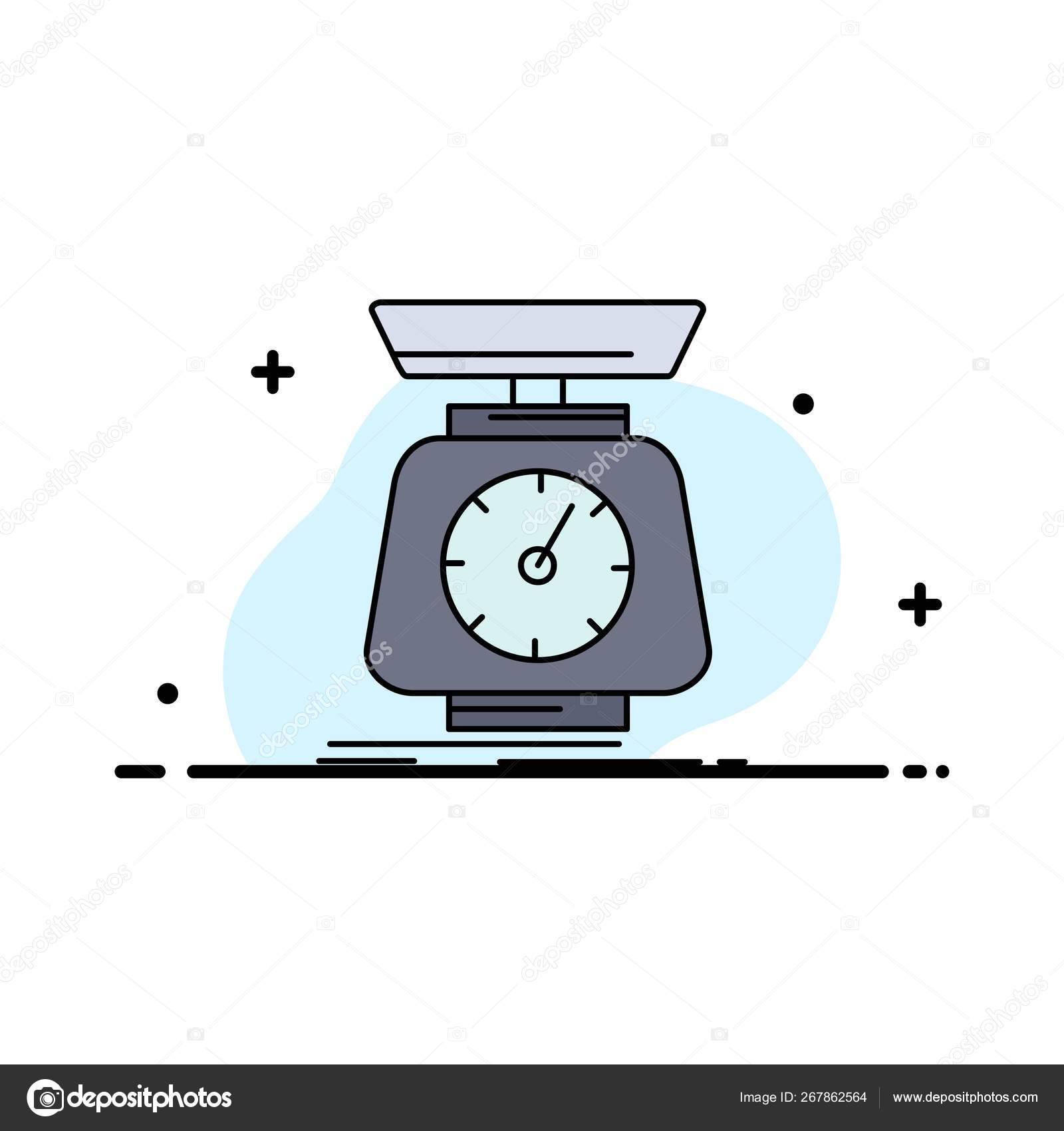 Implementation, mass, scale, scales, volume Flat Color Icon Vect Stock ...