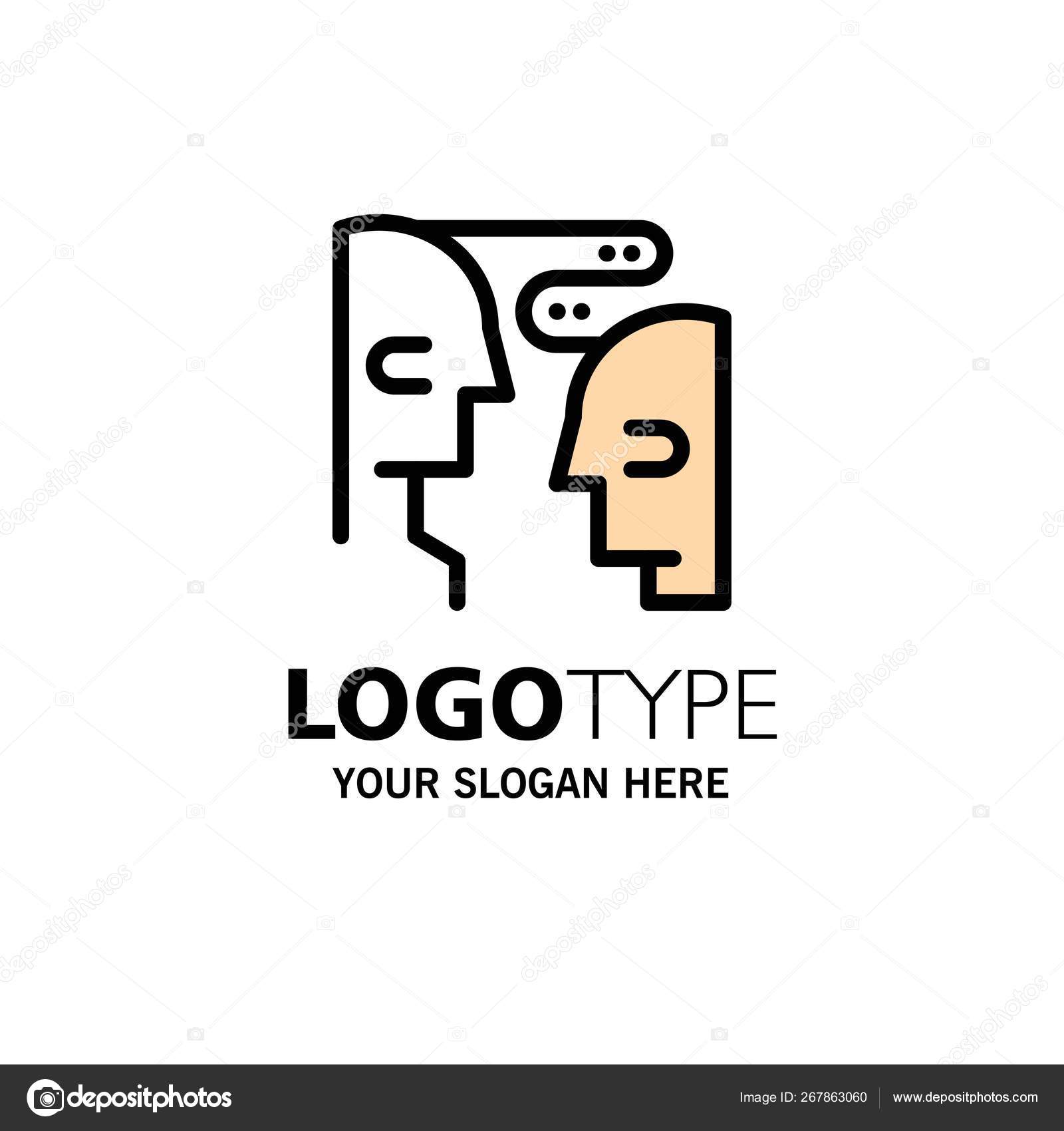 Brain, Communication, Human, Interaction Business Logo Template. Stock ...