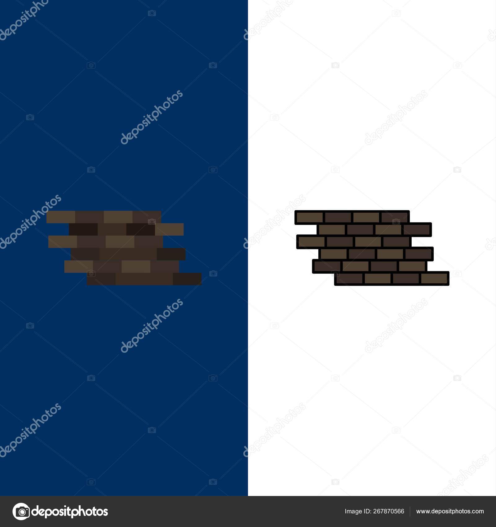 Firewall, Security, Wall, Brick, Bricks Icons. Flat and Line Fi Stock ...