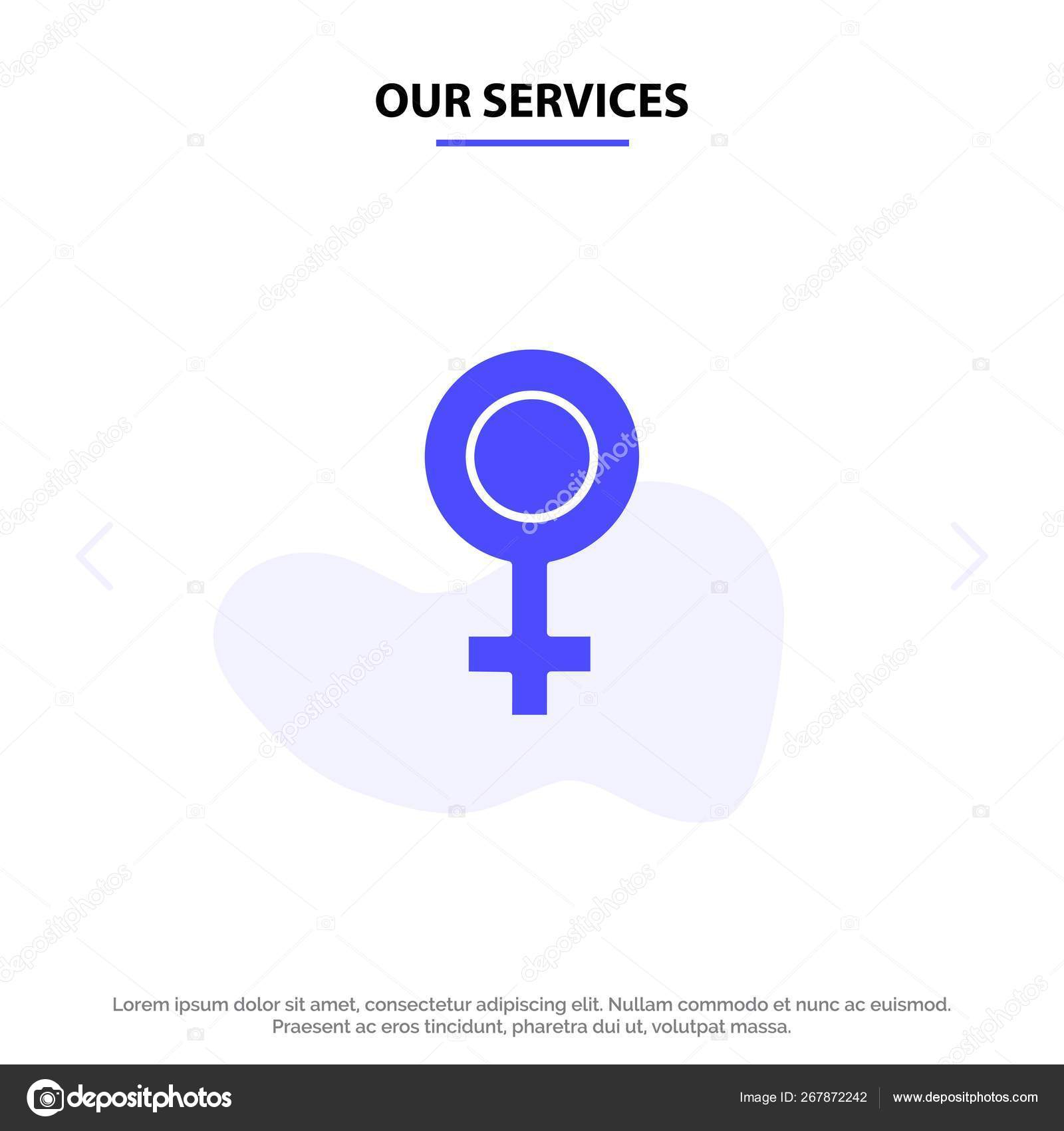 Our Services Female, Symbol, Gender Solid Glyph Icon Web card Te Stock ...