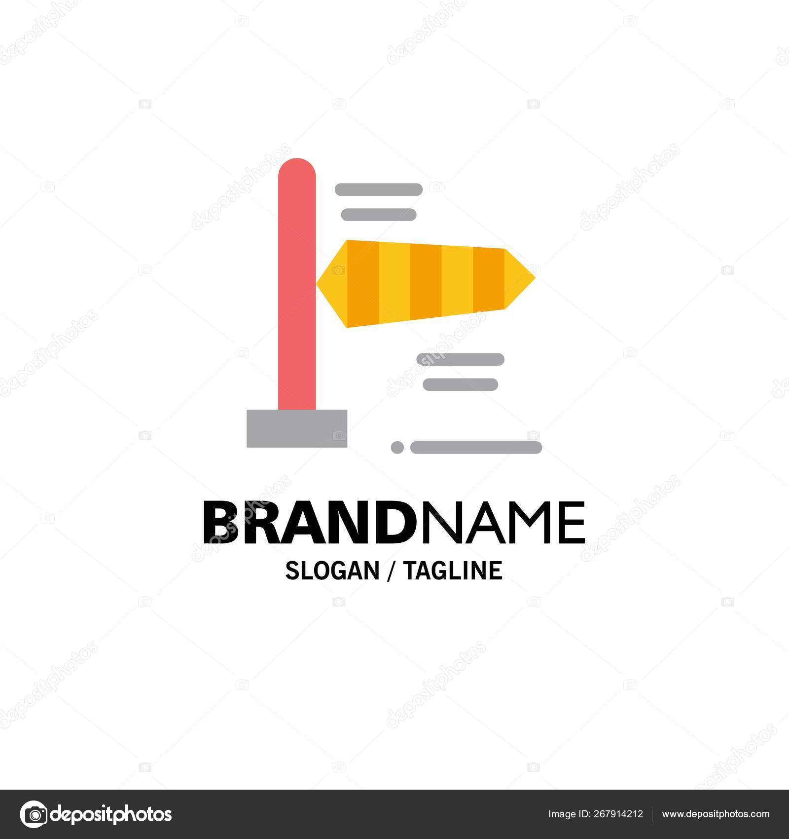 Air, Wind, Windy Business Logo Template. Flat Color Stock Vector by ...