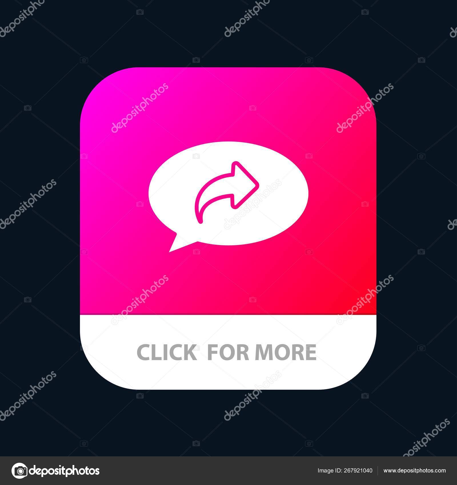 Basic, Chat, Arrow, Right Mobile App Button. Android and IOS Gly Stock Vector Image by ©Flatart ...