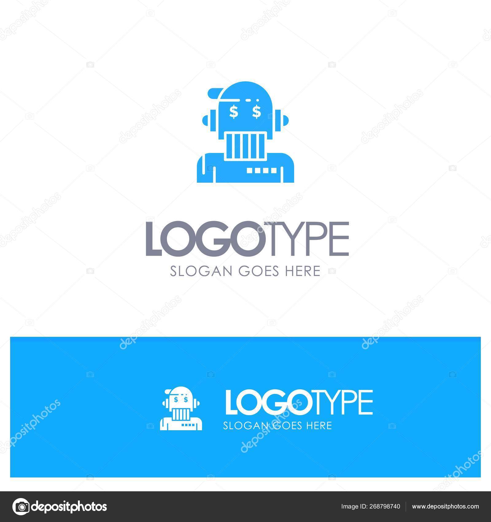 Robot Advisor Adviser Advisor Algorithm Analyst Blue Solid L Stock Vector Image By ©flatart