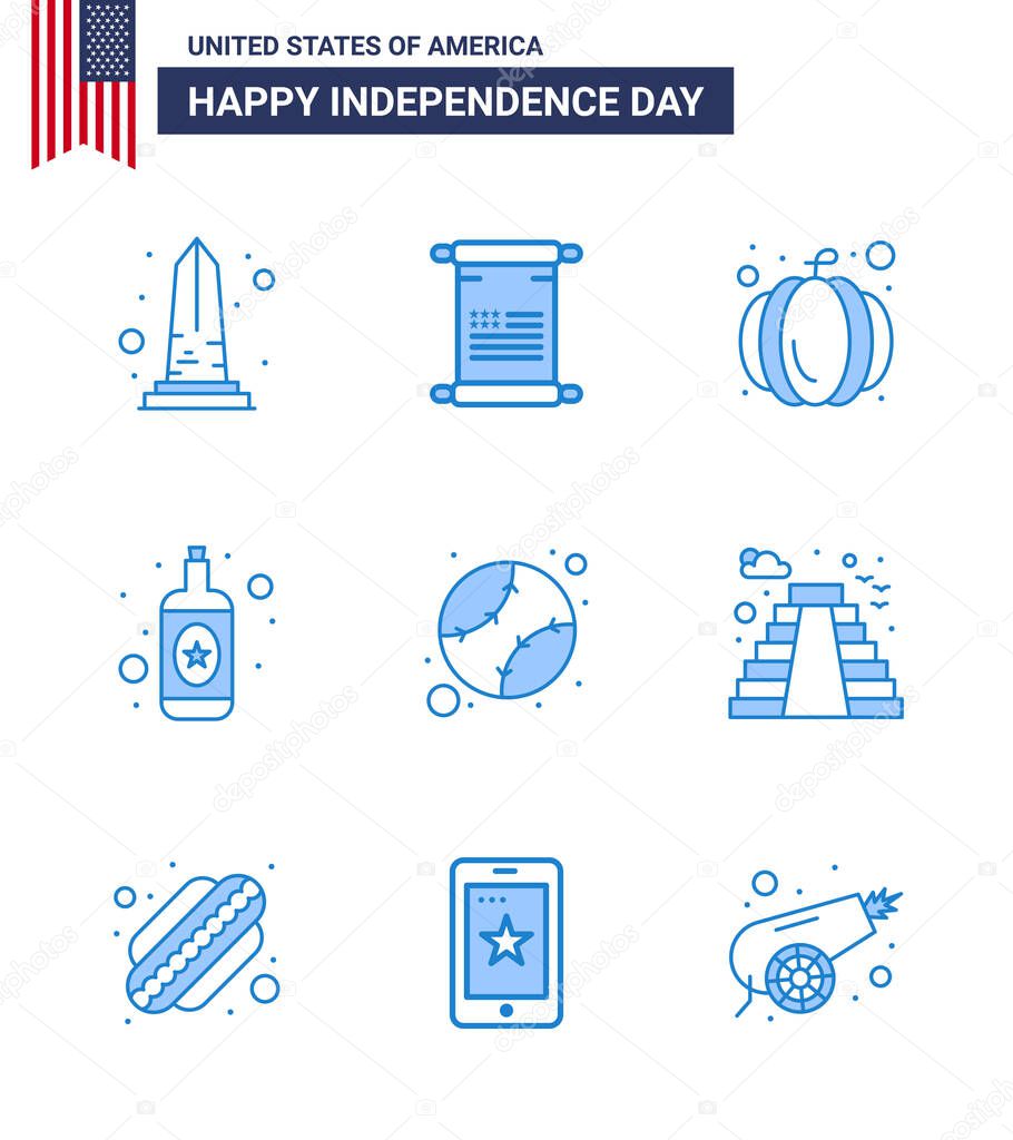 9 iconos creativos de los E.E.U.U. Signos modernos de la independencia ...