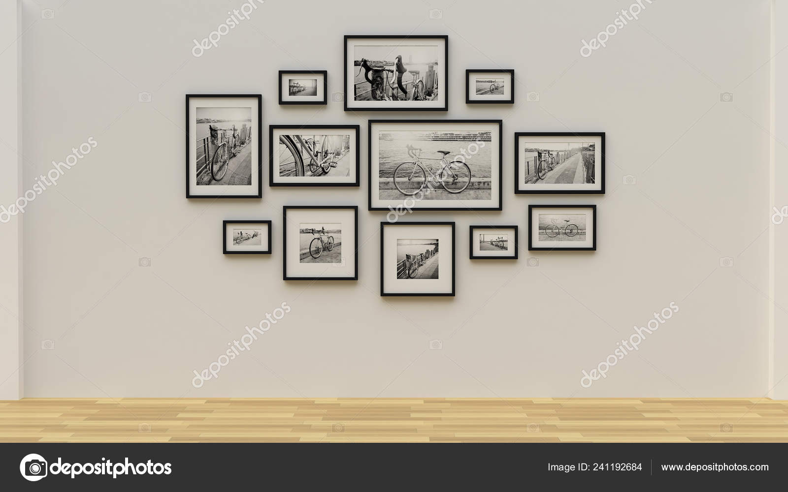 Photo Frame Wall Bicycle Picture Rendering — Stock Photo © Baitong333 ...