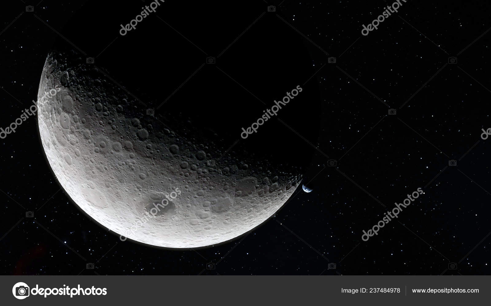 Moon in outer space, surface.this image elements furnished by nasa ...