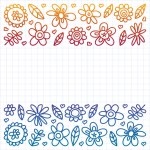 Flowers Sketchy Doodles Back to School Vector Illustration Stock Vector ...