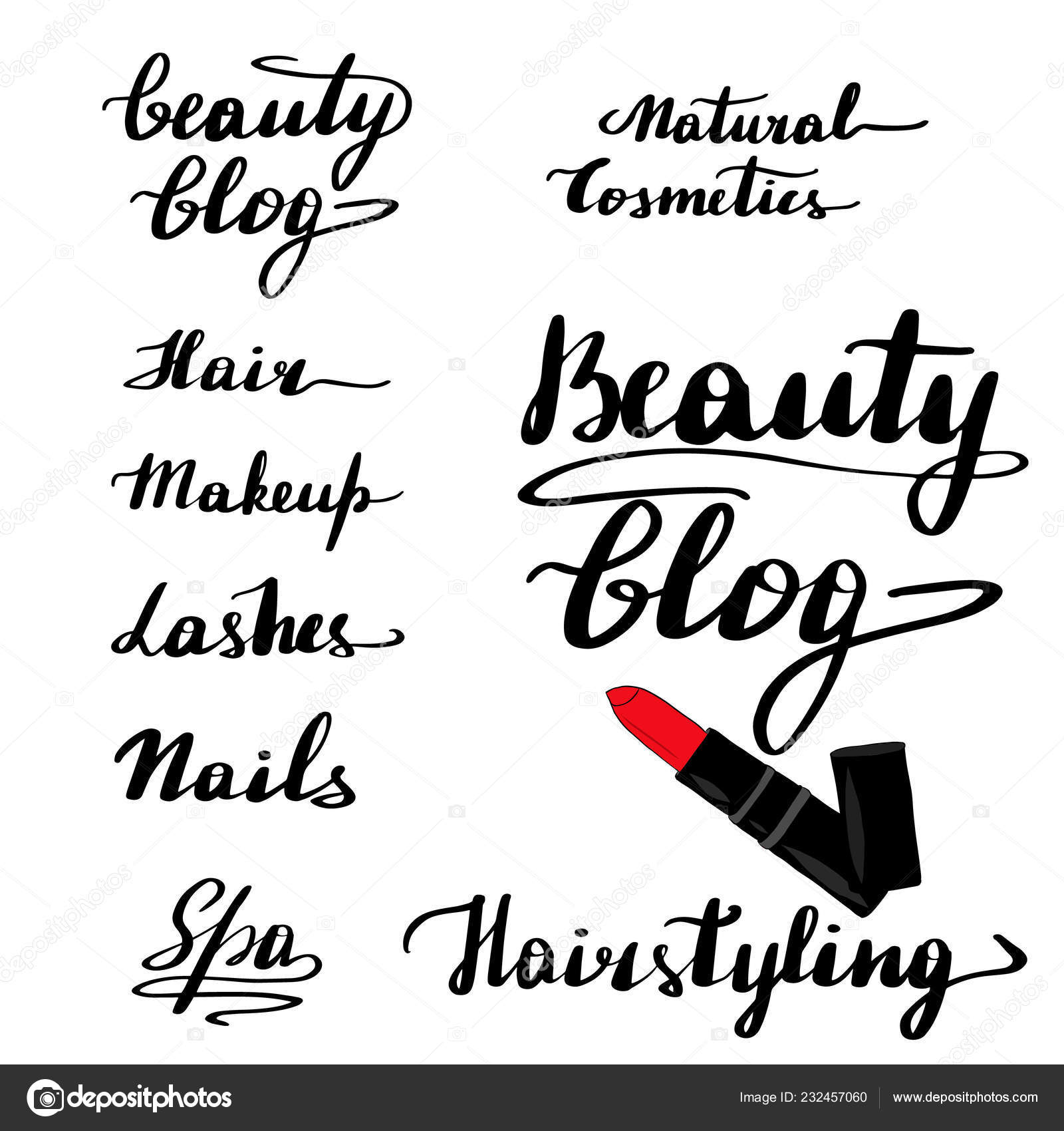 A set of beautiful lettering — Stock Vector © Selentaori #232457060